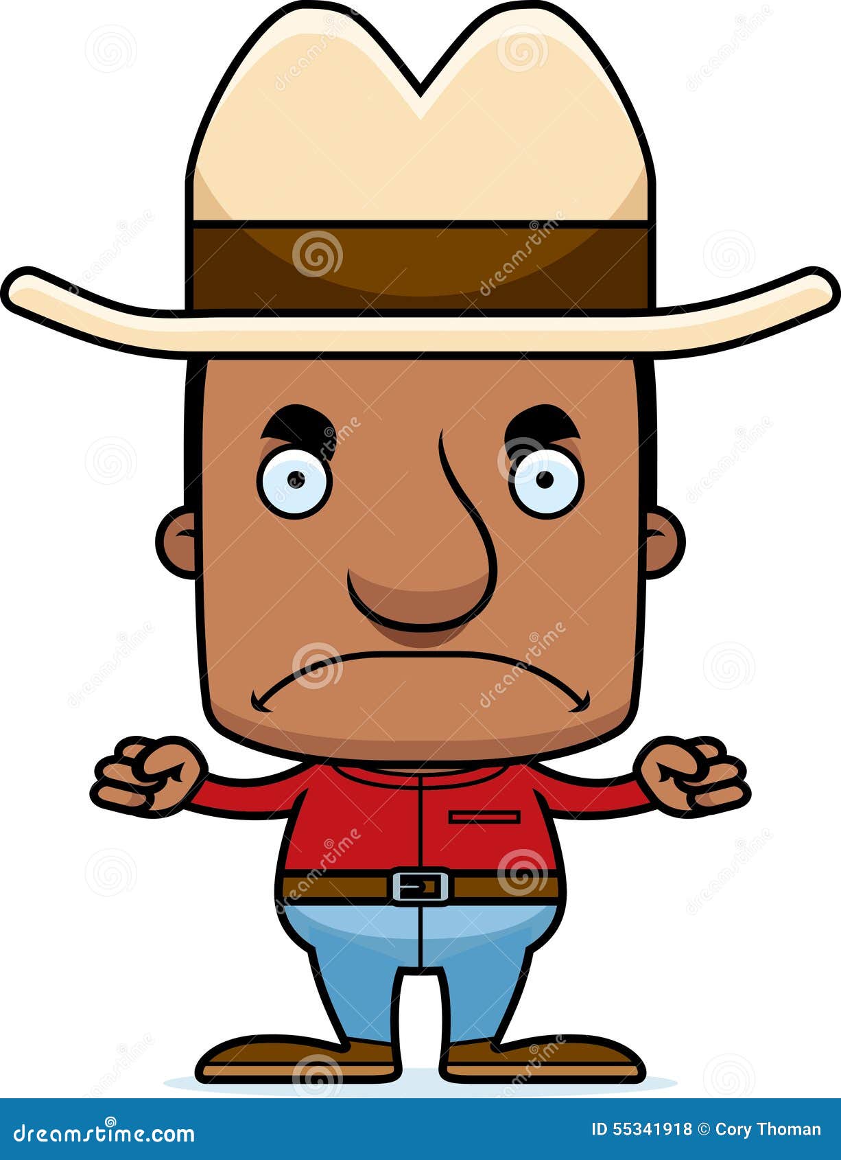 Cartoon Angry Cowboy Man stock vector. Illustration of graphic - 55341918