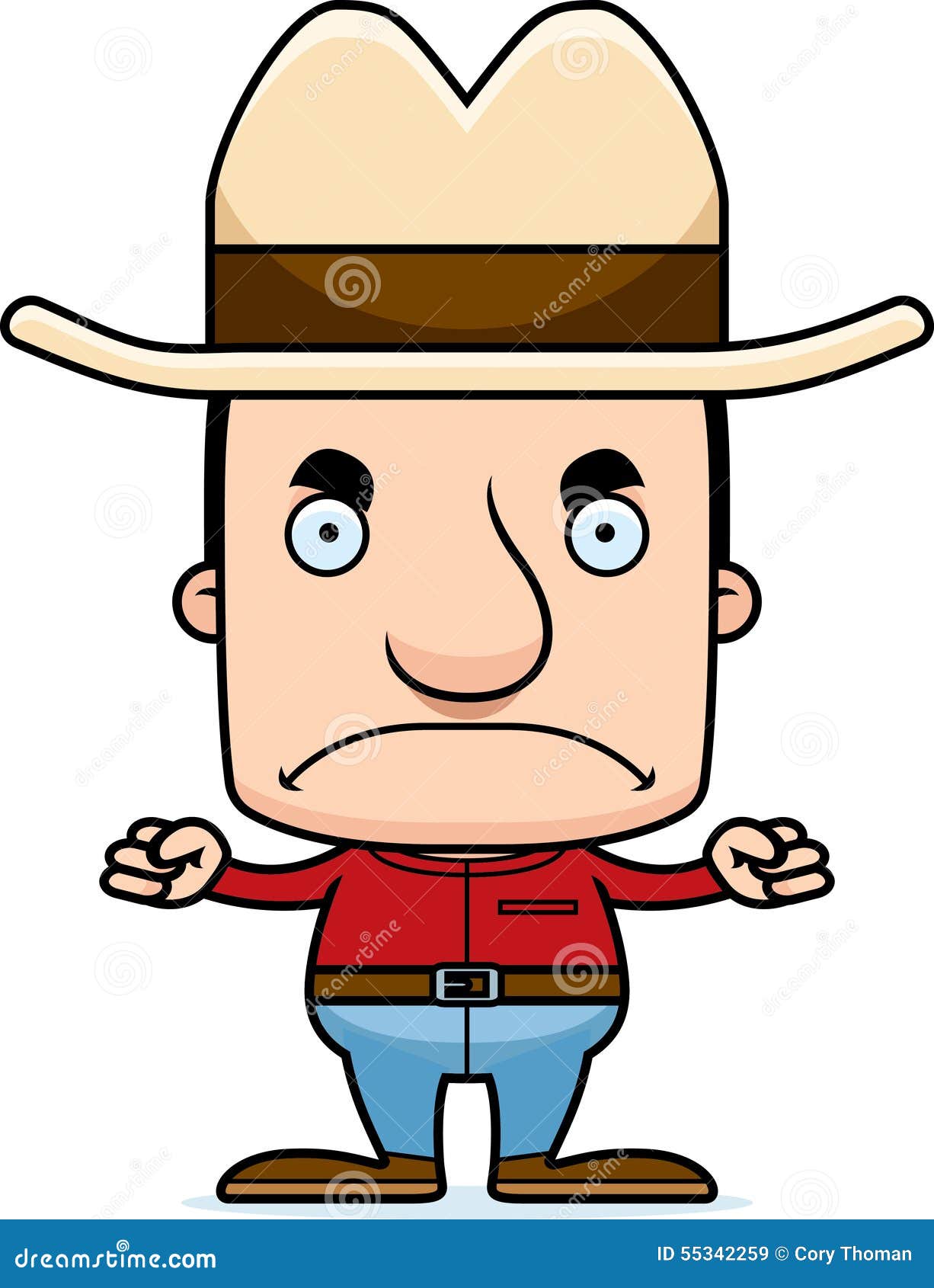 Cartoon Angry Cowboy Man stock vector. Illustration of cartoon - 55342259
