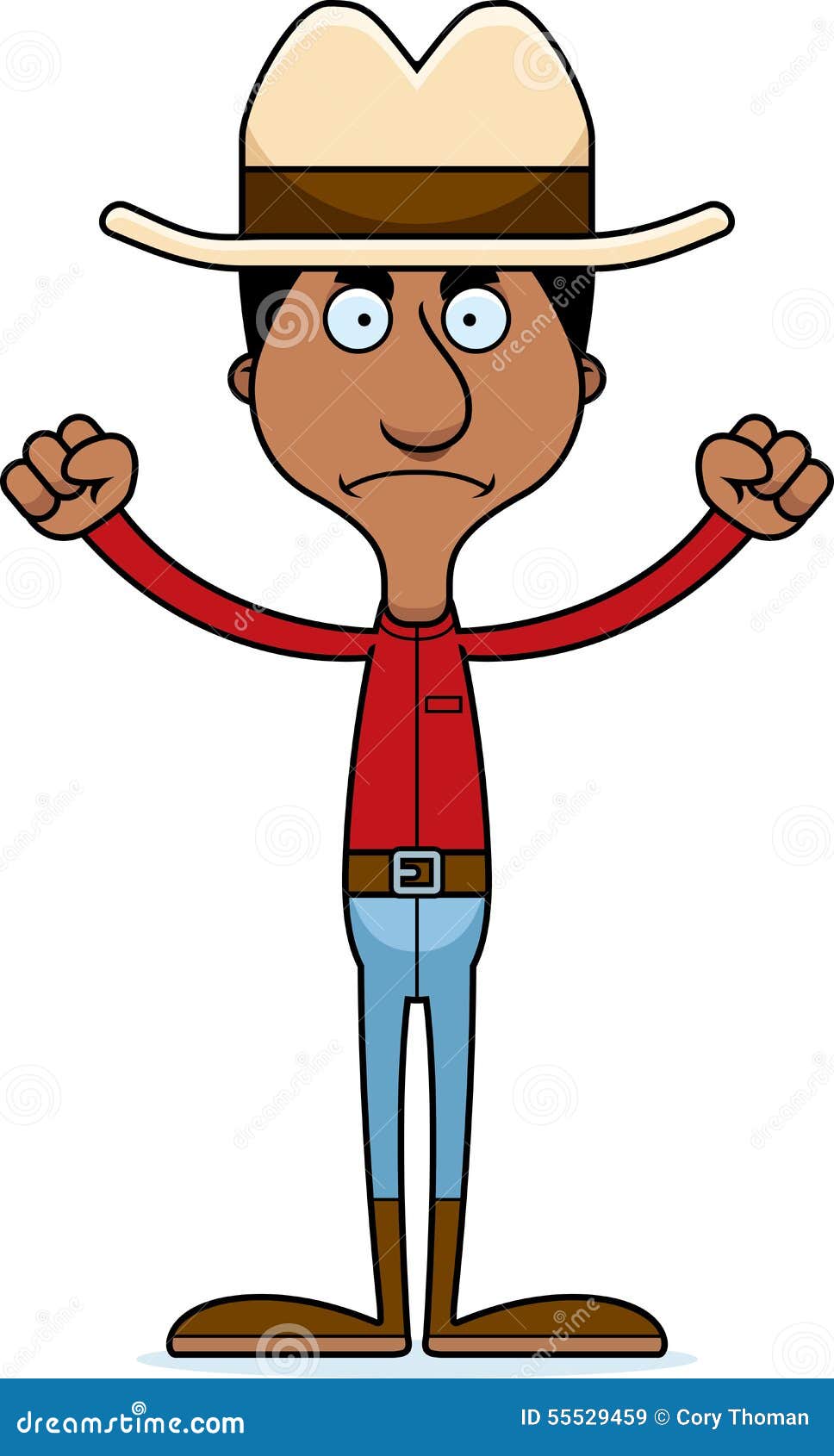 Cartoon Angry Cowboy Man stock vector. Illustration of angry - 55529459