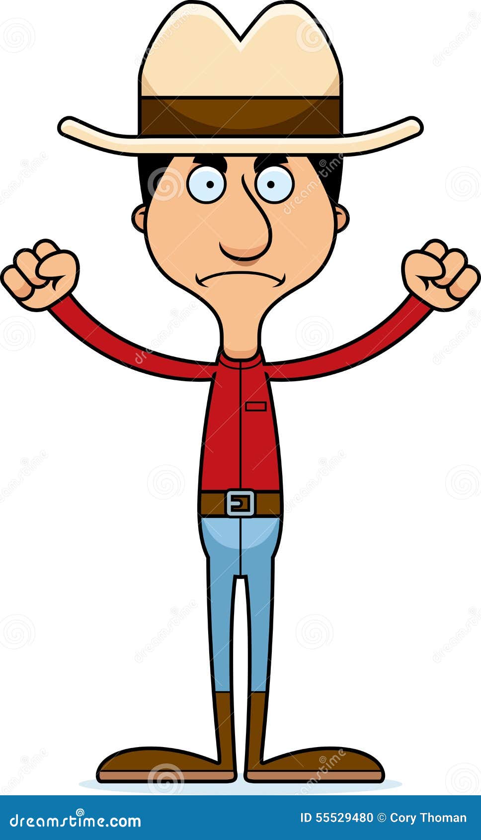 Cartoon Angry Cowboy Man stock vector. Illustration of angry - 55529480