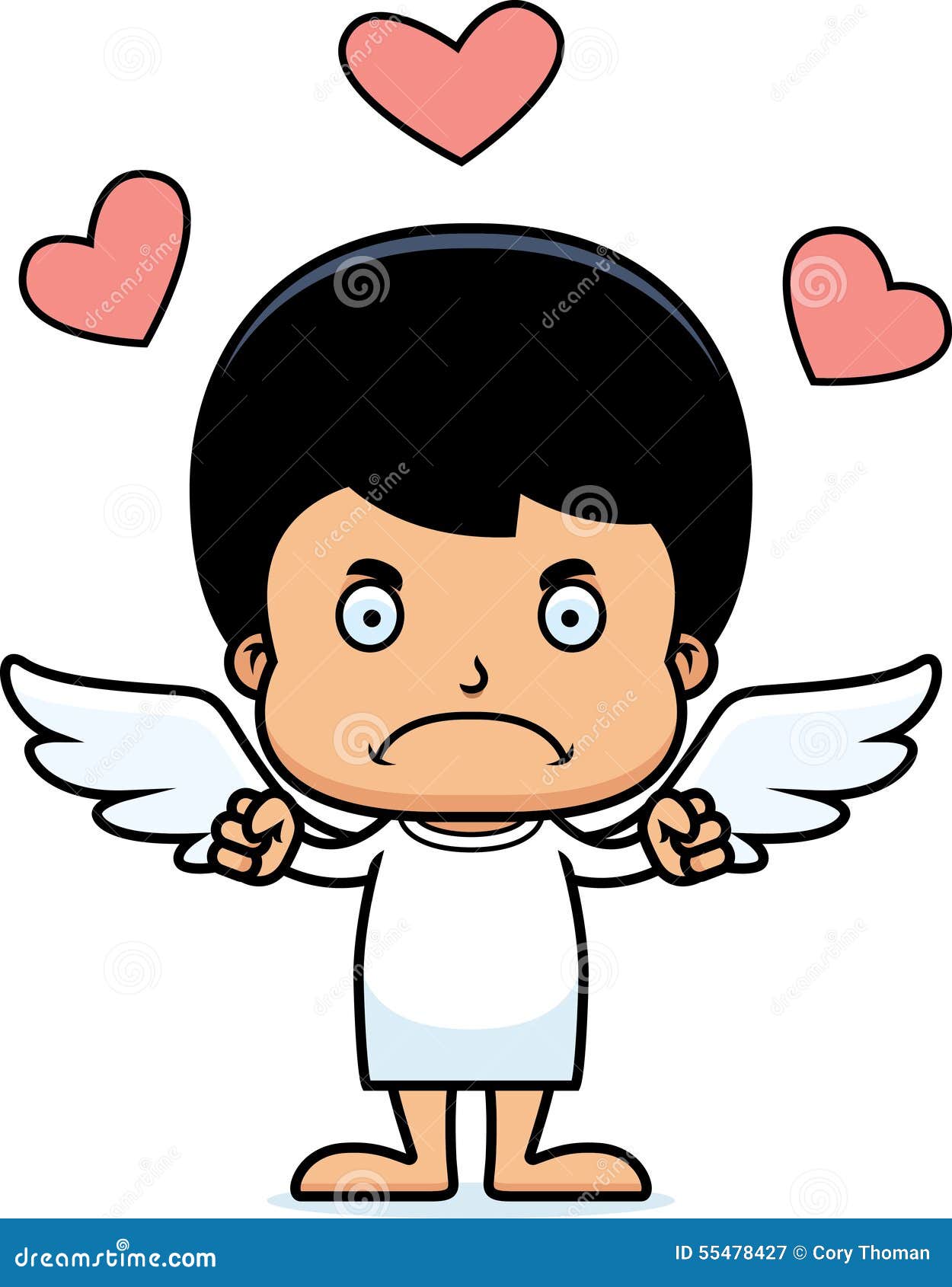 Cartoon Angry Cupid Boy stock vector. Illustration of hearts - 55478427
