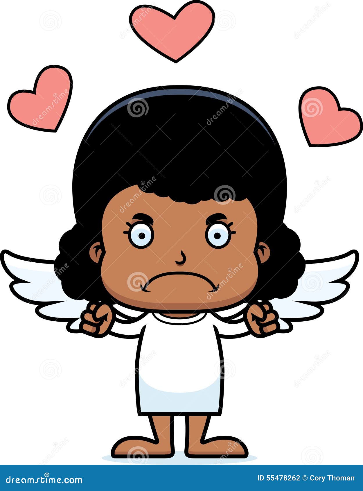 Cartoon Angry Cupid Girl stock vector. Illustration of cupid - 55478262