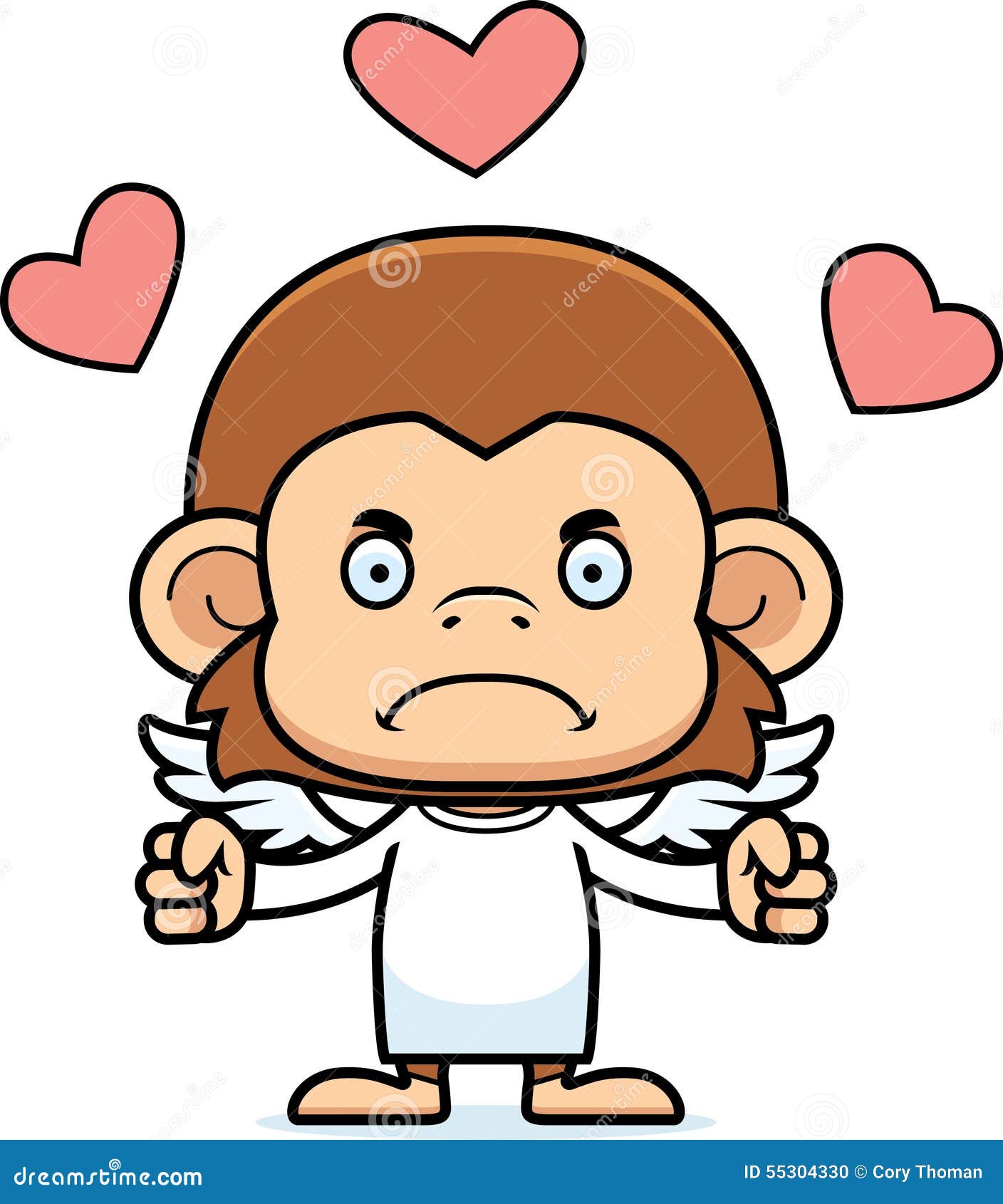 Cartoon Angry Cupid Monkey stock vector. Illustration of vector - 55304330
