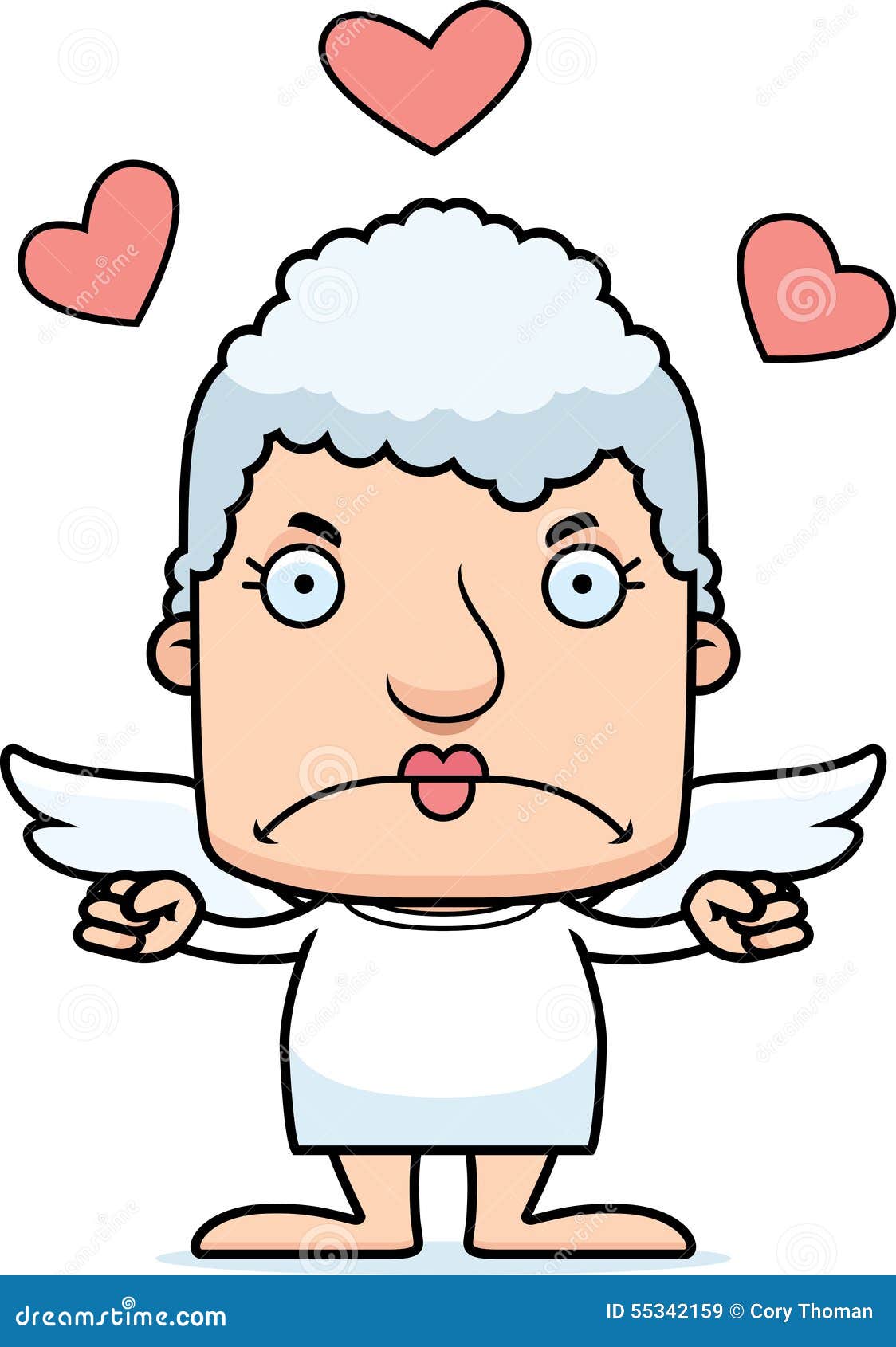 Cartoon Angry Cupid Woman stock vector. Illustration of hearts - 55342159