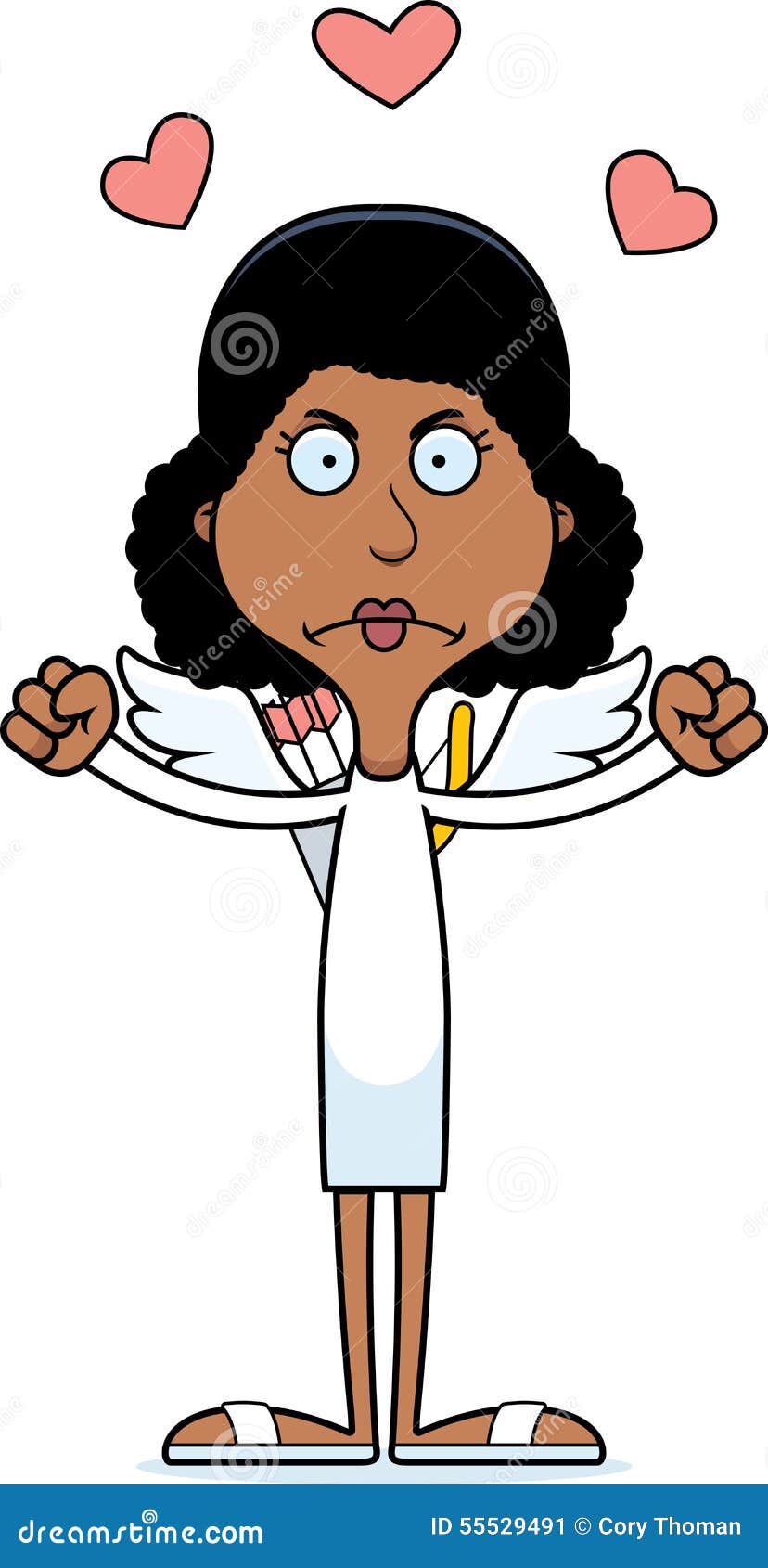 Cartoon Angry Cupid Woman stock vector. Illustration of wings - 55529491
