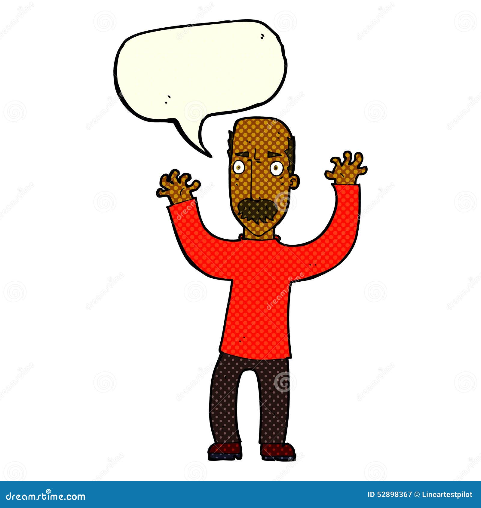 Cartoon Angry Dad with Speech Bubble Stock Illustration - Illustration ...