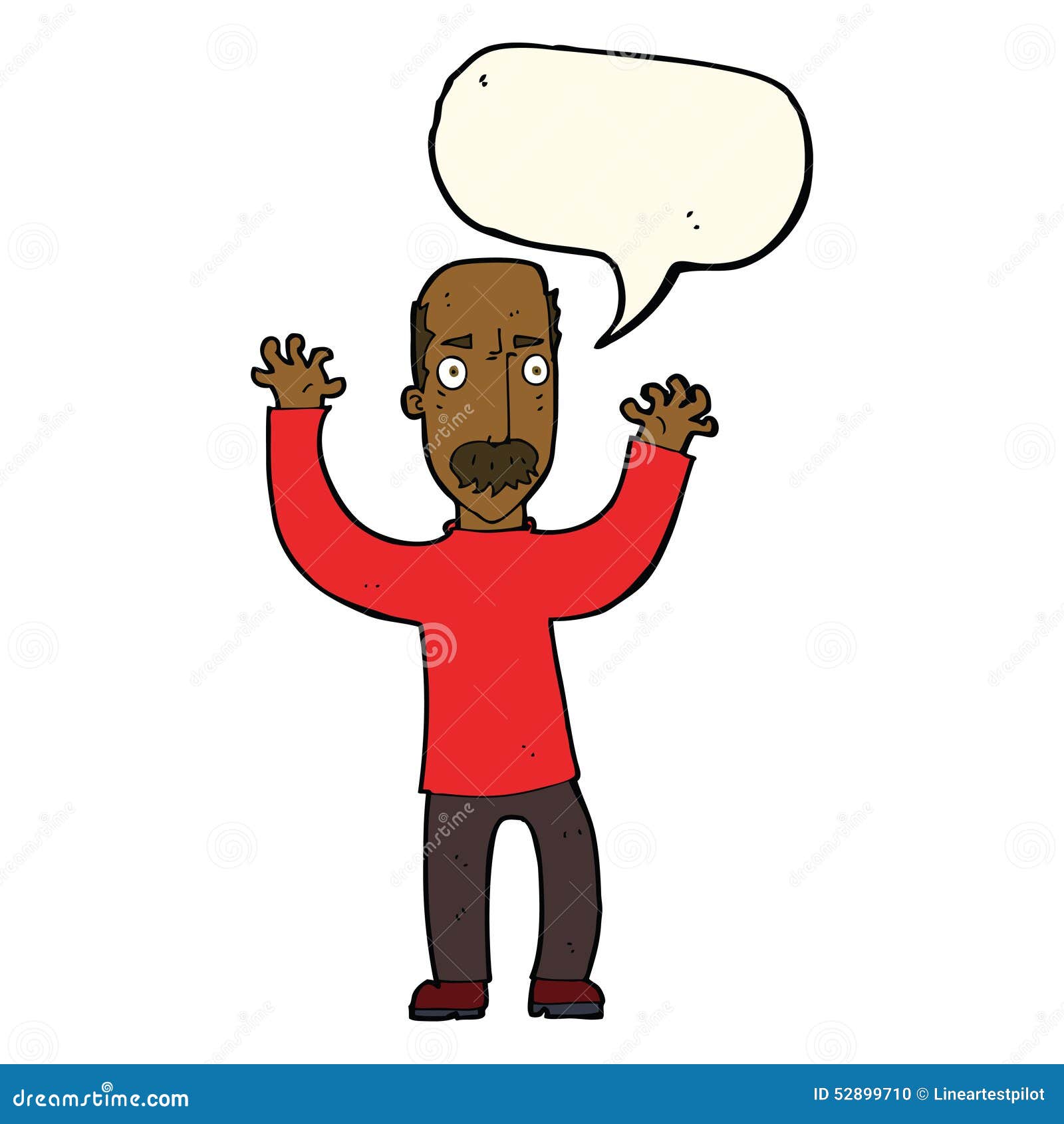 Cartoon Angry Dad with Speech Bubble Stock Illustration - Illustration ...