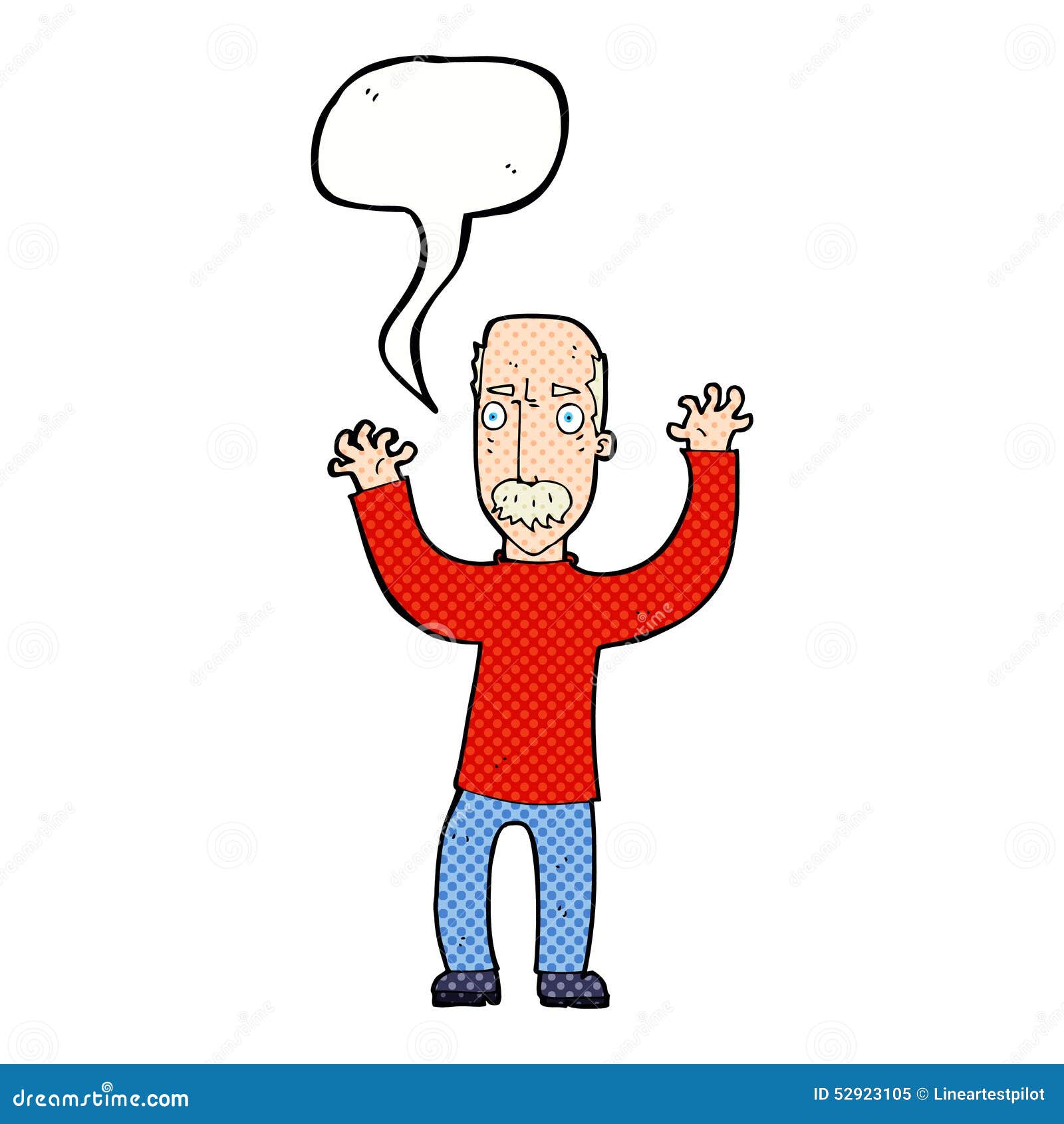 Cartoon Angry Dad with Speech Bubble Stock Illustration - Illustration ...