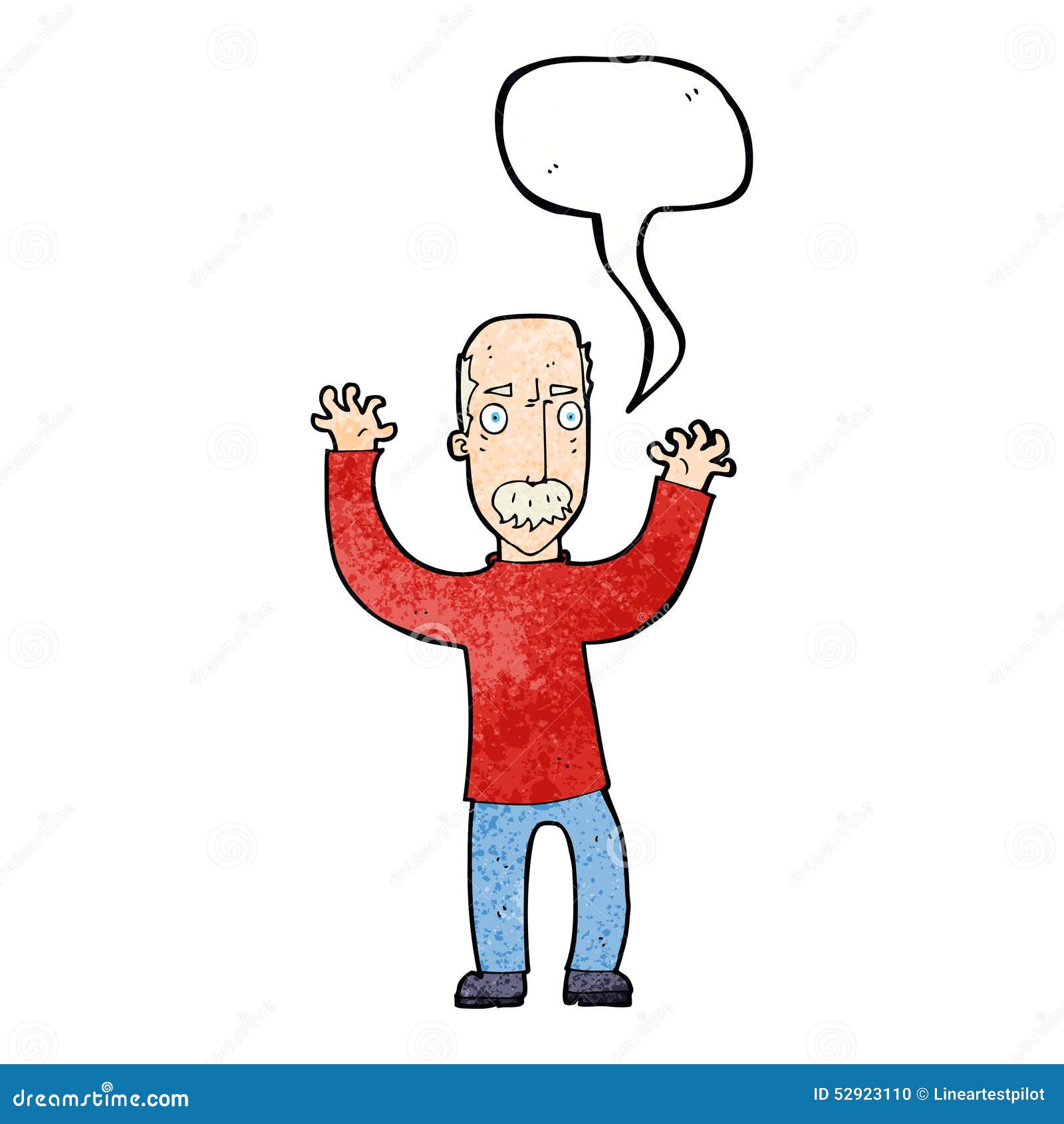 Cartoon Angry Dad with Speech Bubble Stock Illustration - Illustration ...
