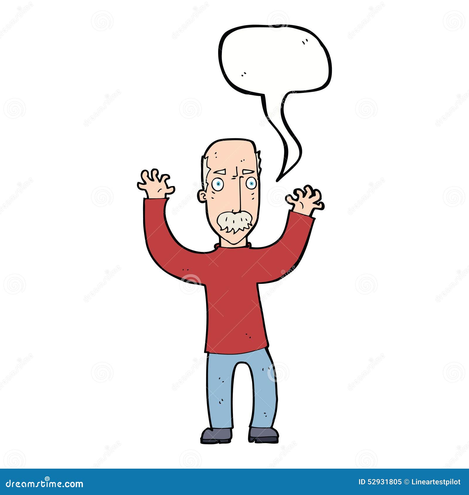 Cartoon Angry Dad with Speech Bubble Stock Illustration - Illustration ...