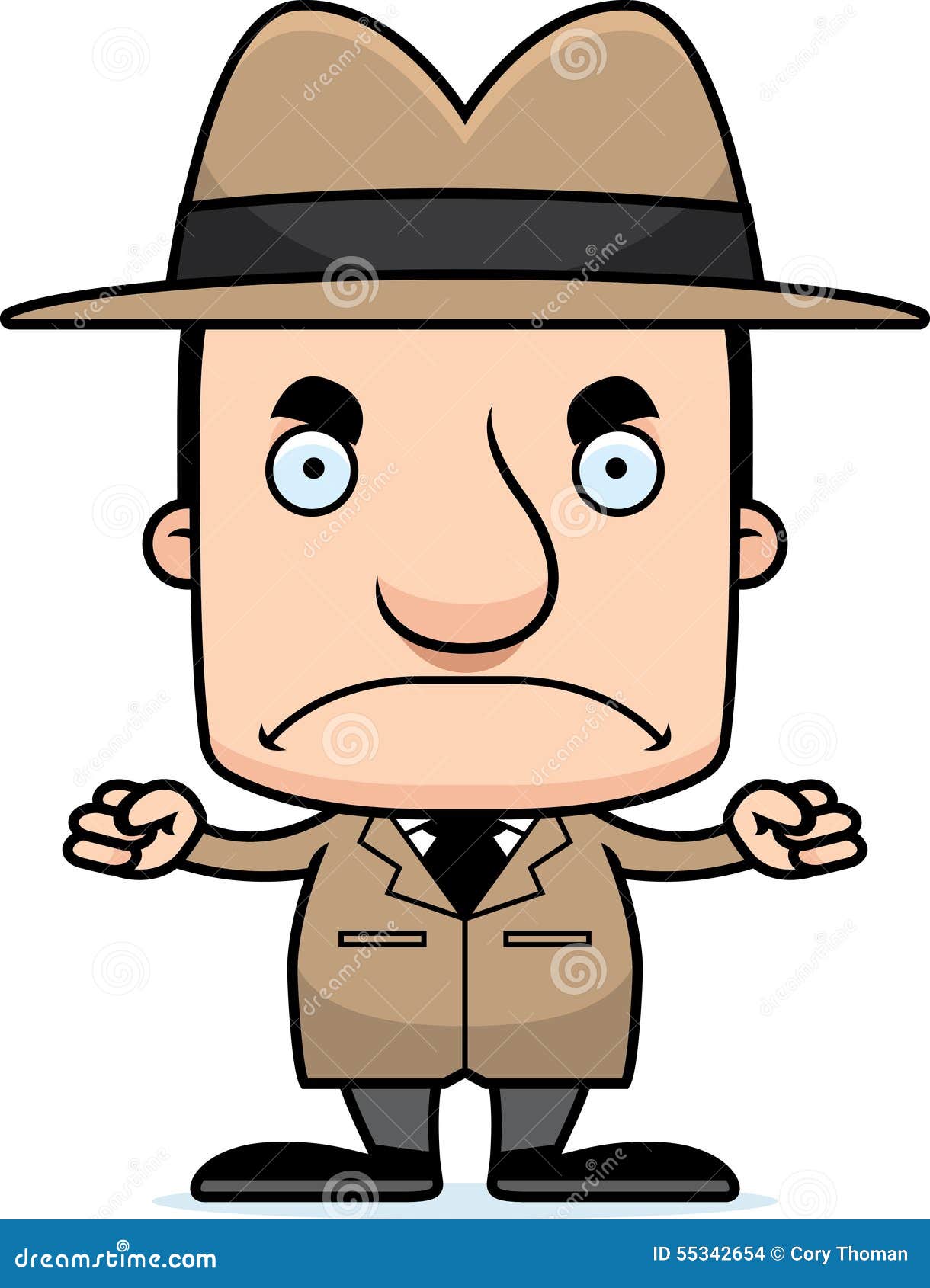 Cartoon Angry Detective Man Stock Vector - Illustration of angry ...