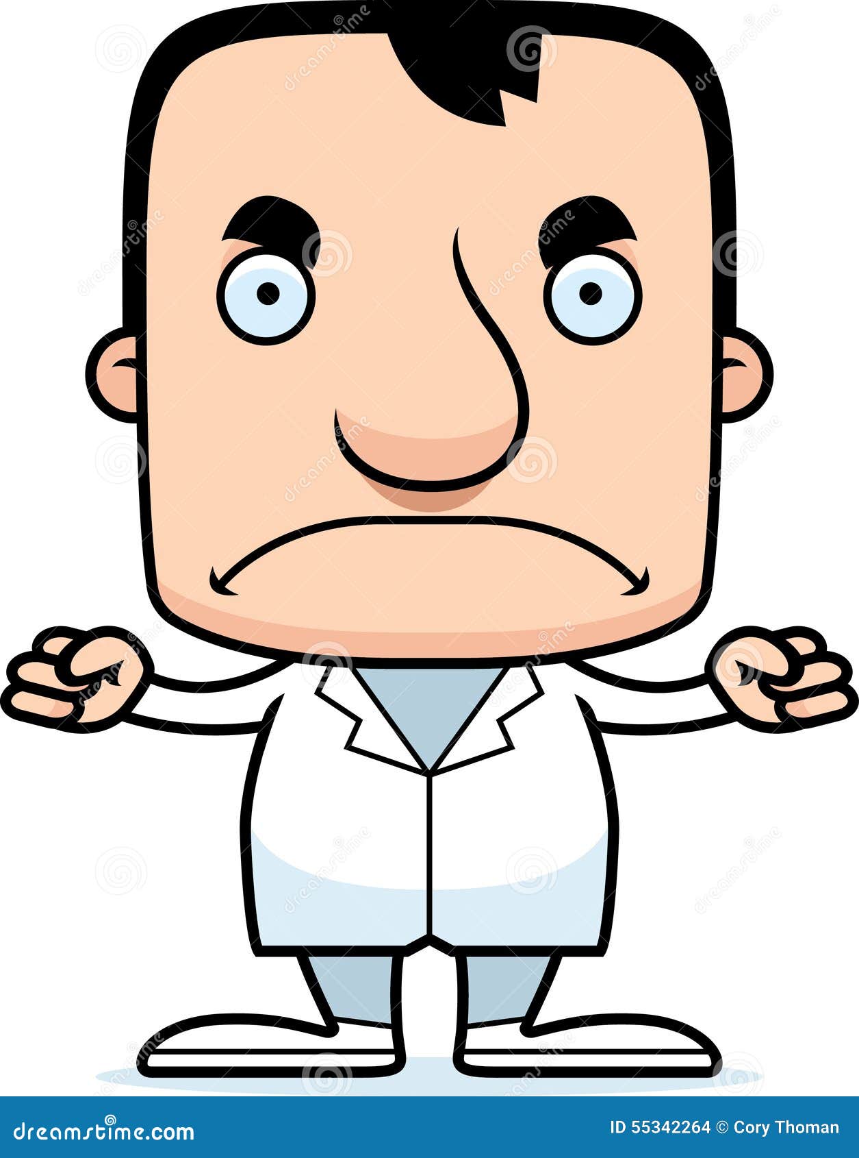 Cartoon Angry Doctor Man stock vector. Illustration of frown - 55342264