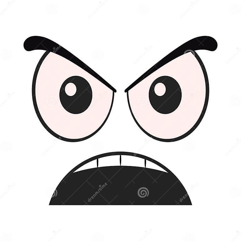 Cartoon Angry Face Expression Vector Stock Vector - Illustration of ...