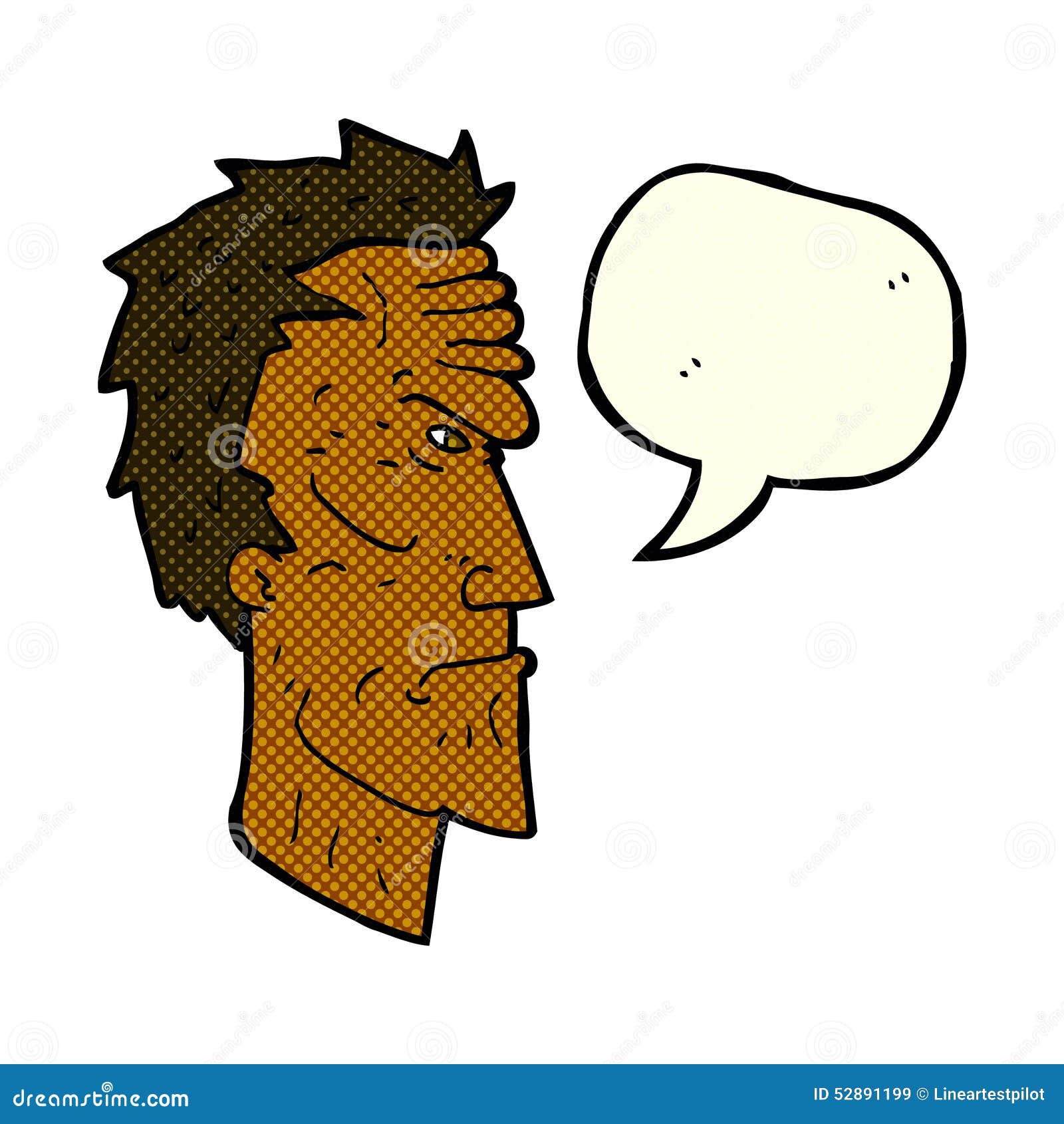 Cartoon Angry Face with Speech Bubble Stock Illustration - Illustration ...