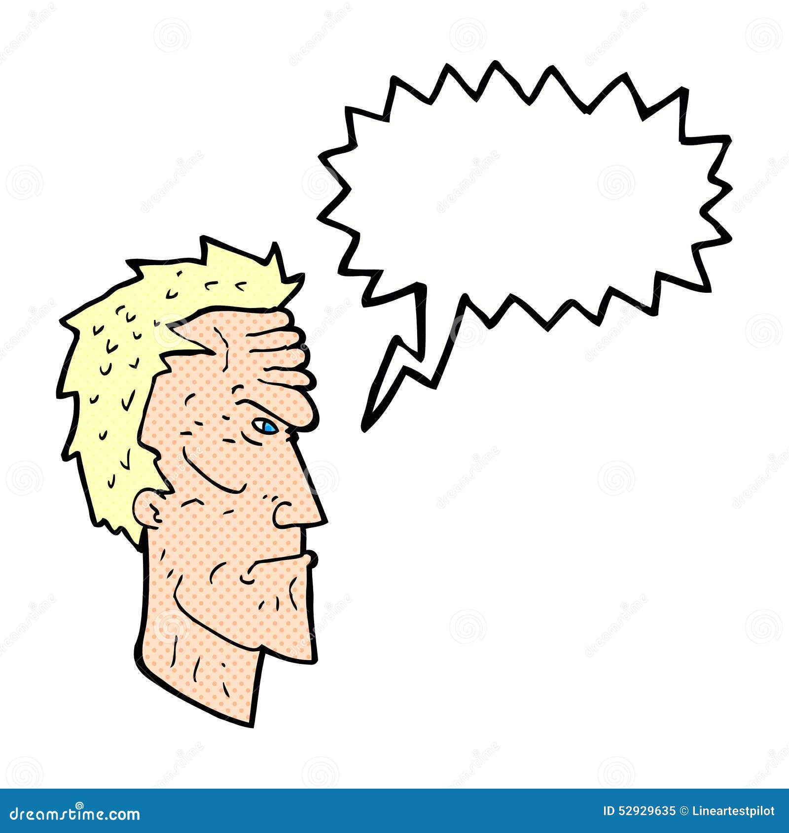Cartoon Angry Face with Speech Bubble Stock Illustration - Illustration ...