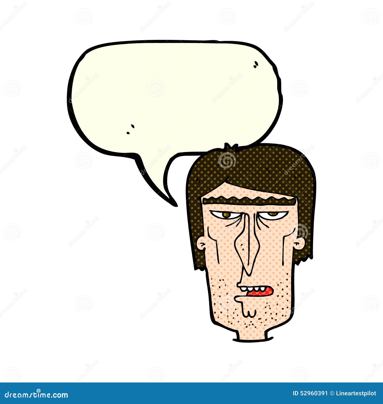 Cartoon Angry Face with Speech Bubble Stock Illustration - Illustration ...