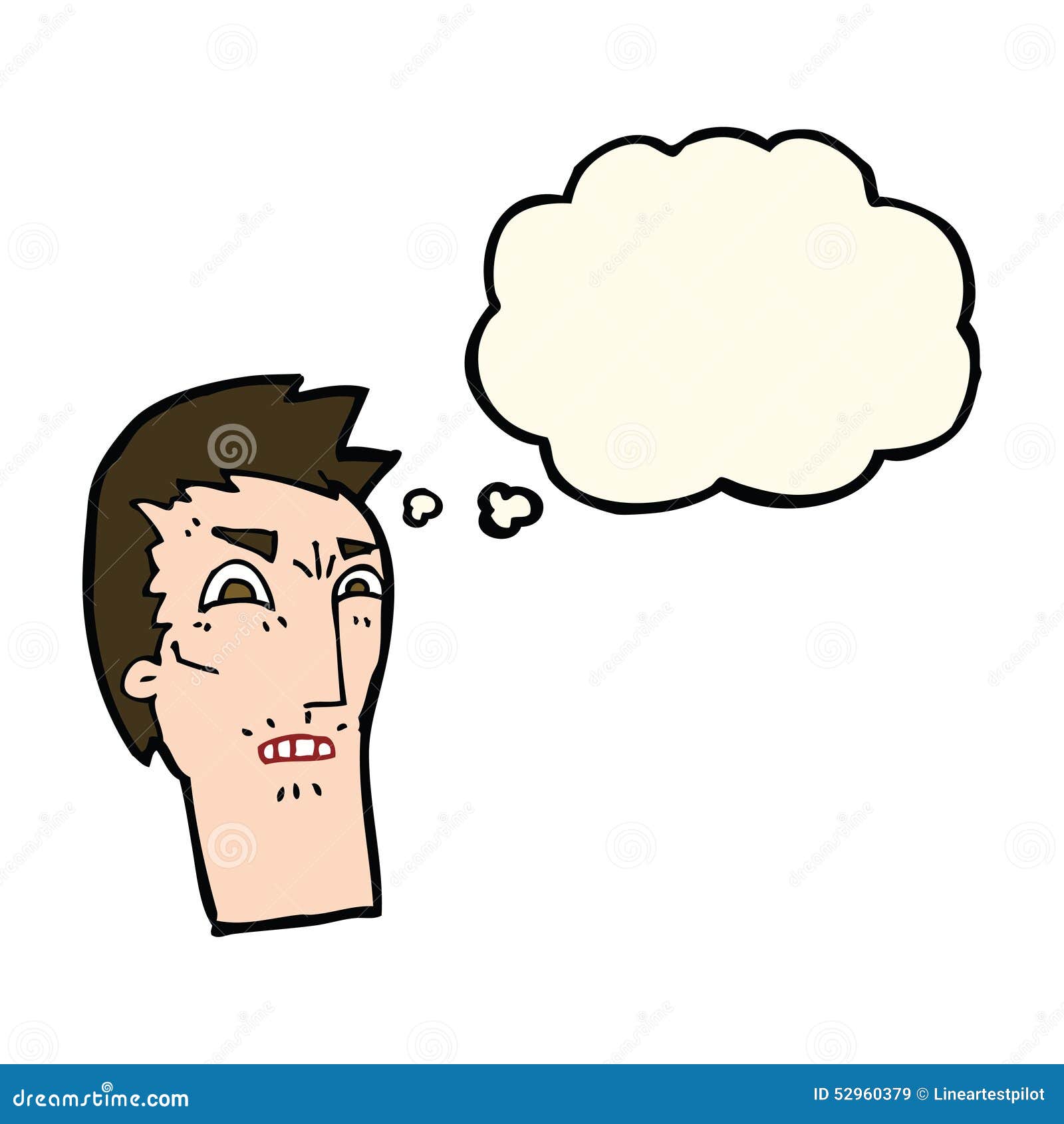 Cartoon Angry Face with Thought Bubble Stock Illustration ...