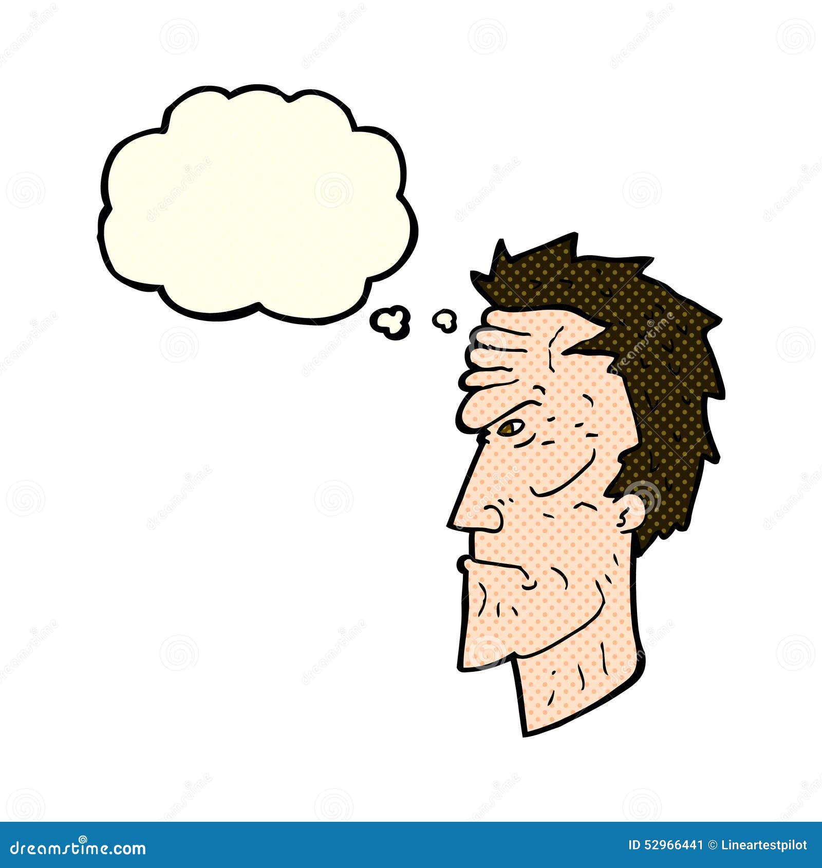 Cartoon Angry Face with Thought Bubble Stock Illustration ...