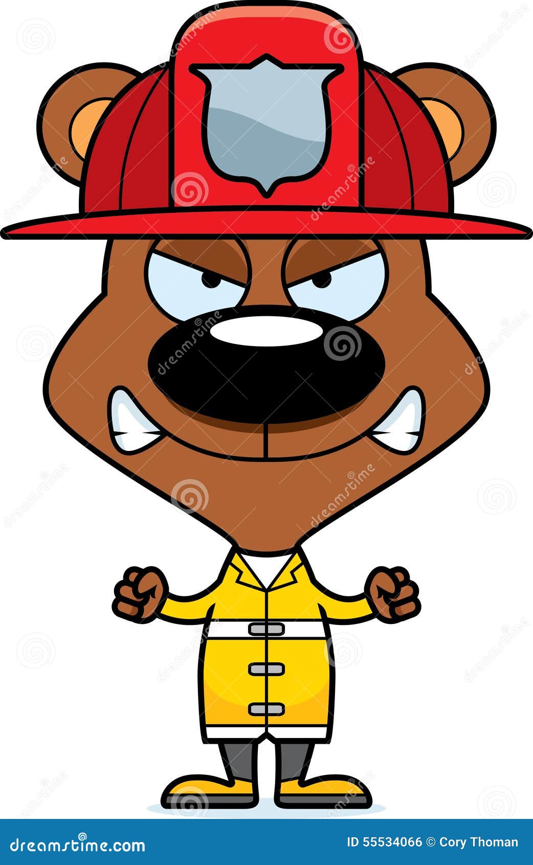 Cartoon Angry Firefighter Bear Stock Vector - Illustration of graphic ...
