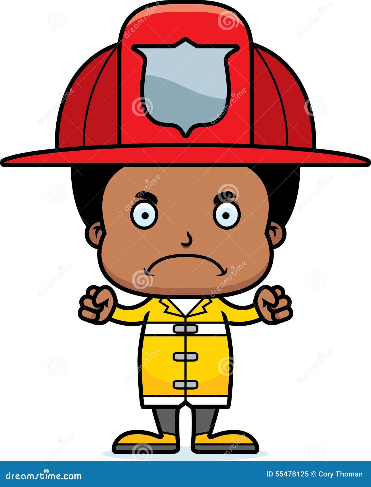 Cartoon Angry Firefighter Boy Stock Vector - Illustration of graphic ...