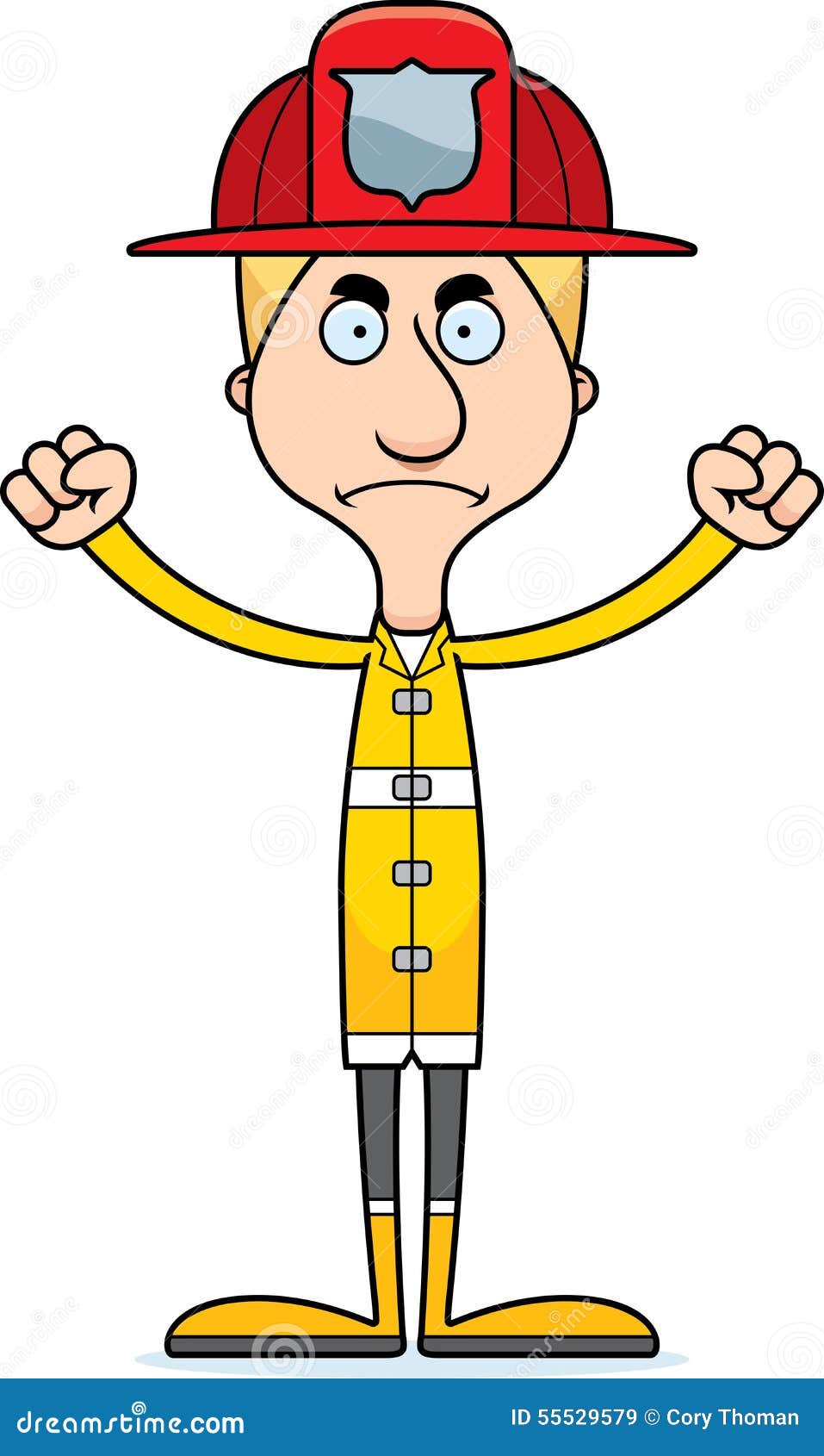 Cartoon Angry Firefighter Man Stock Vector - Illustration of fireman ...