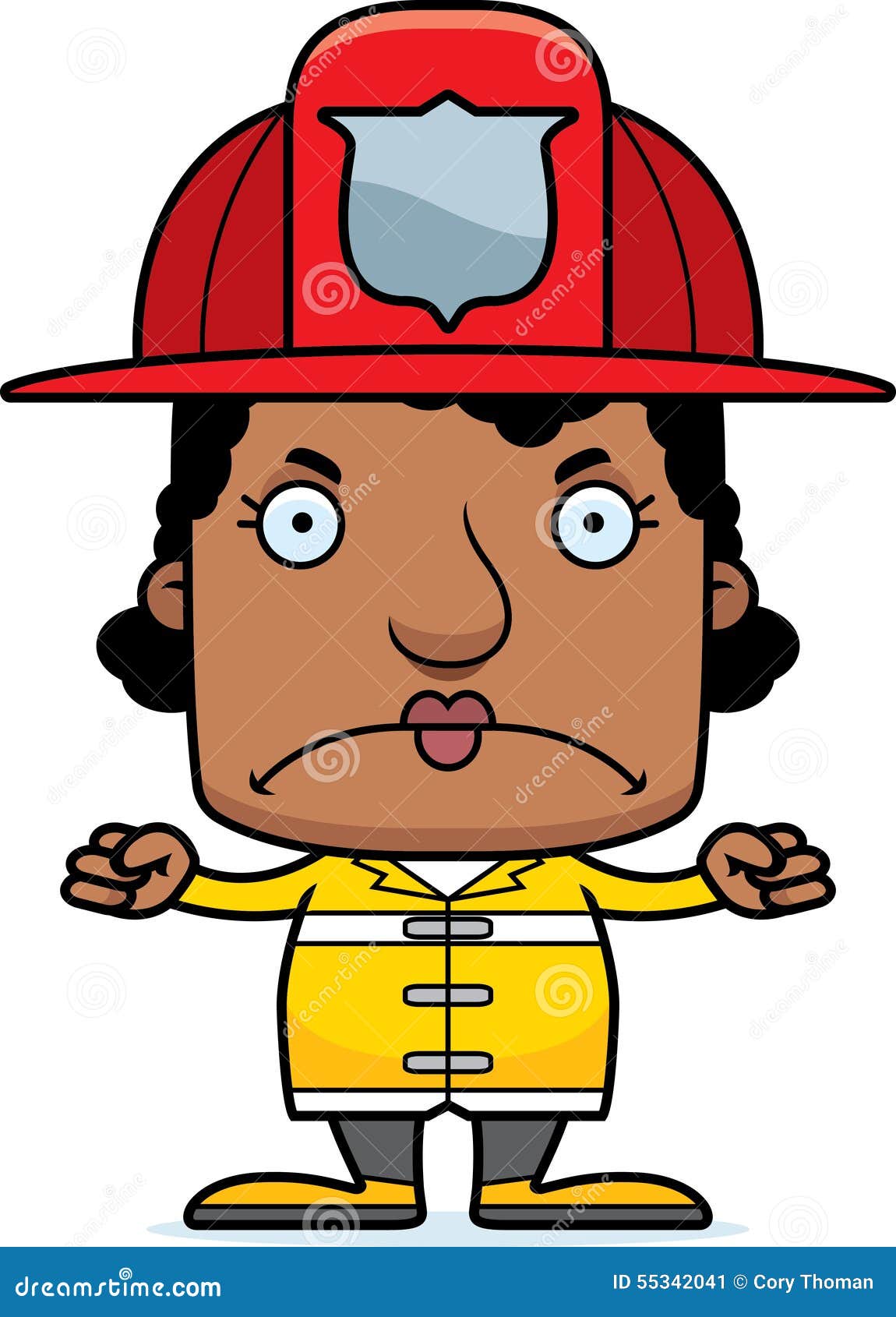 Cartoon Angry Firefighter Woman Stock Vector - Illustration of clipart ...