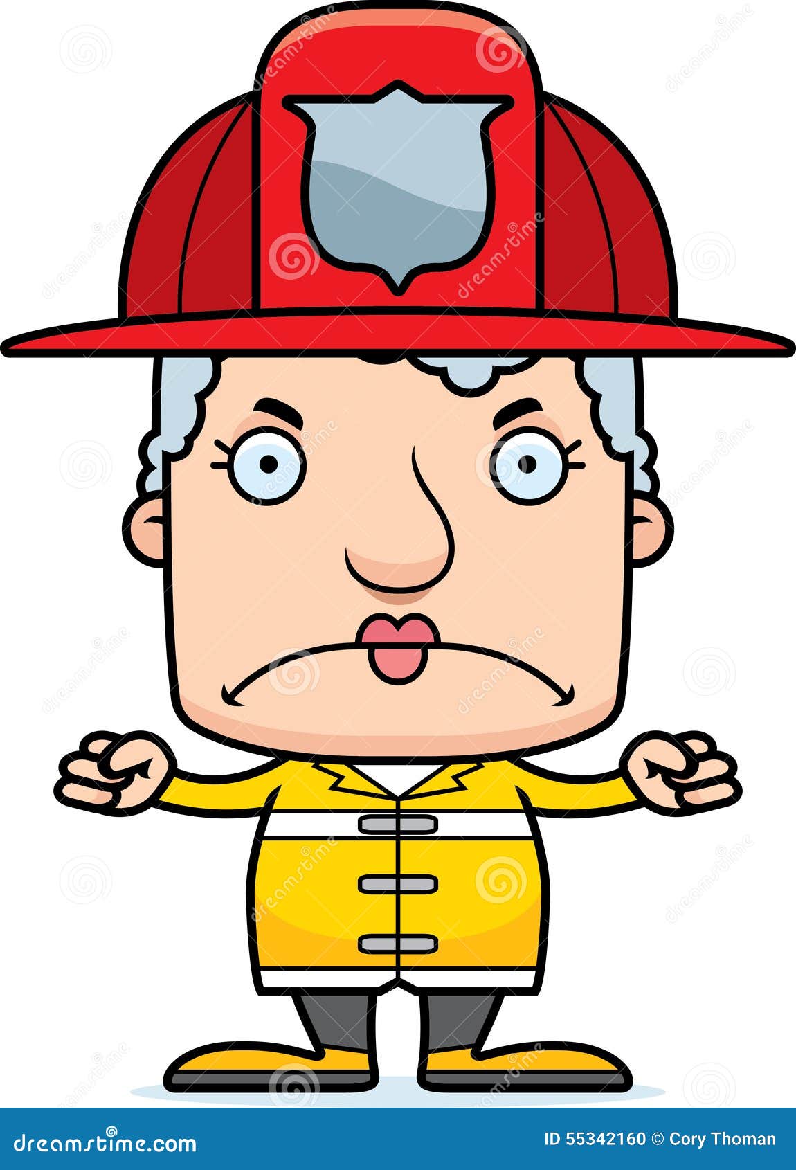 Cartoon Angry Firefighter Woman Stock Vector - Illustration of clip ...