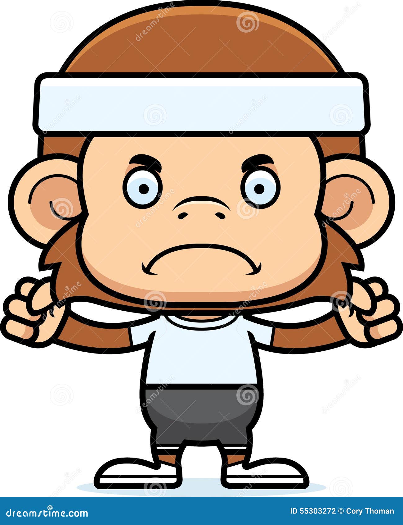 Cartoon Angry Fitness Monkey Stock Vector - Illustration of clipart ...