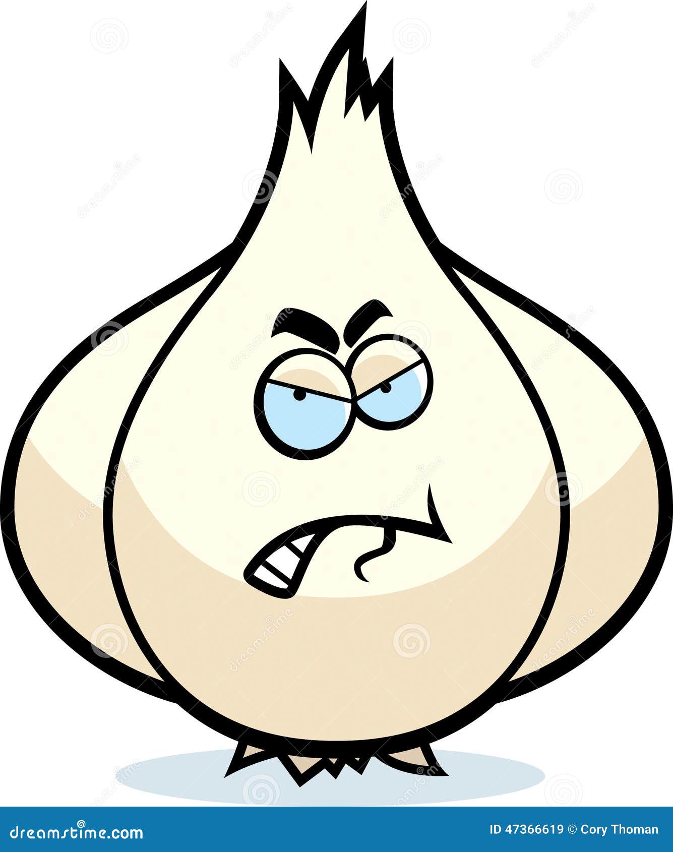 Cartoon Angry Garlic Bulb stock vector. Illustration of upset - 47366619