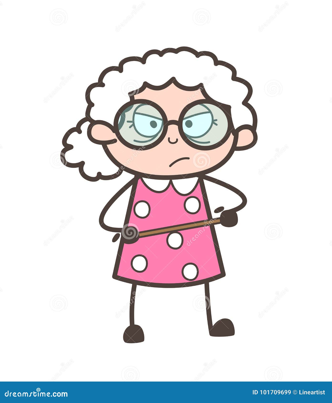 Cartoon Angry Granny Vector Character Stock Illustration - Illustration ...