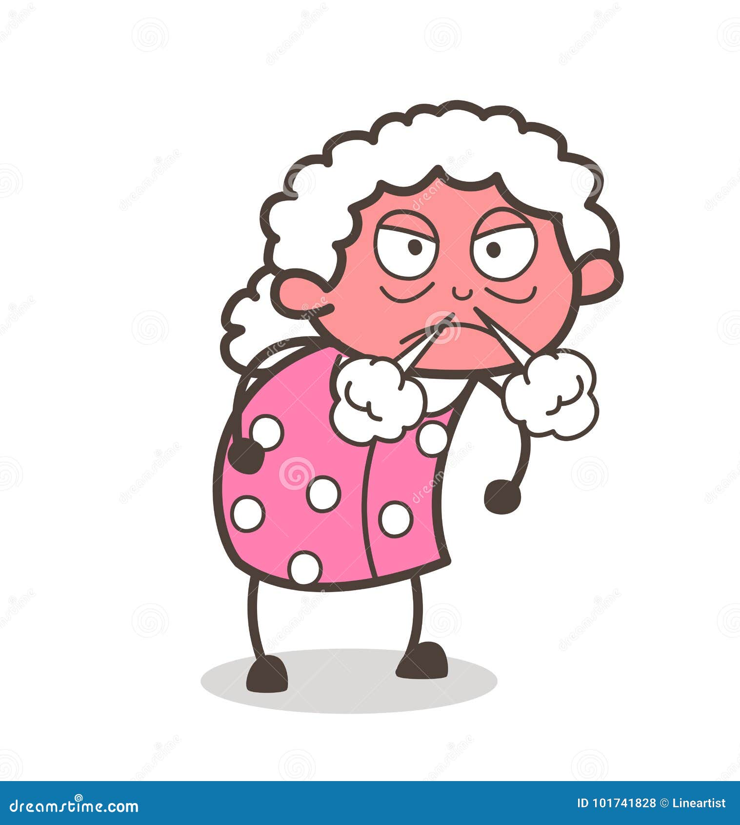 Cartoon Angry Granny Vector Character Stock Illustration - Illustration ...