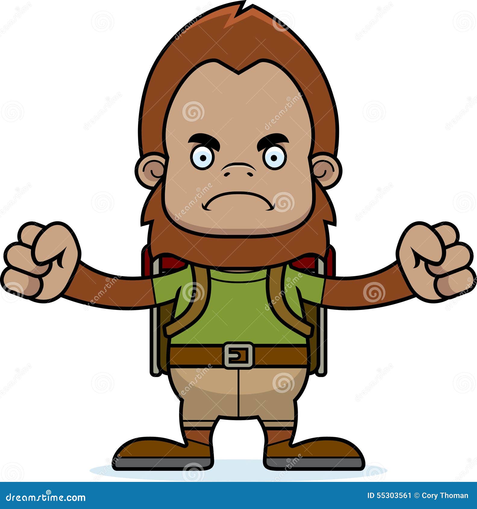Cartoon Angry Hiker Sasquatch Stock Vector - Illustration of animal ...