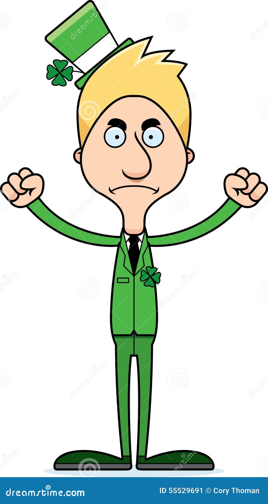 Cartoon Angry Irish Man stock vector. Illustration of clover - 55529691