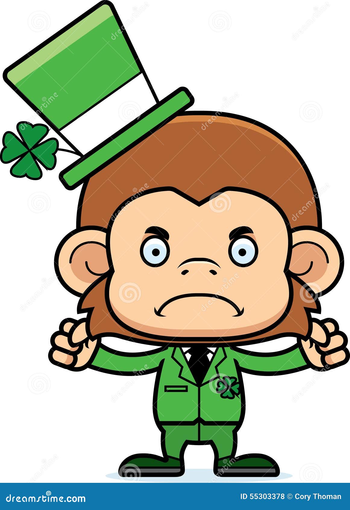 Cartoon Angry Irish Monkey stock vector. Illustration of frown - 55303378