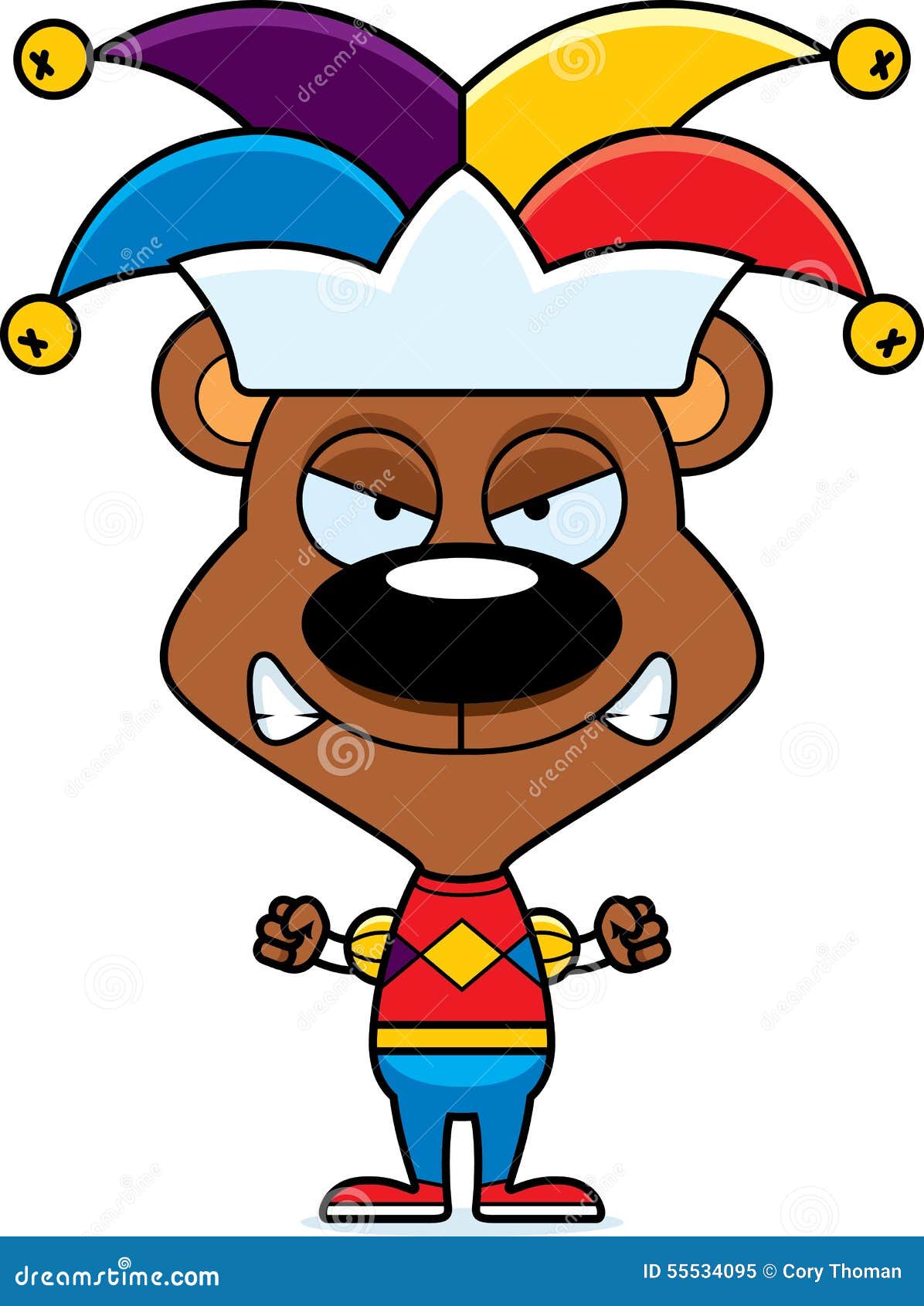 Cartoon Angry Jester Bear stock vector. Illustration of clip - 55534095