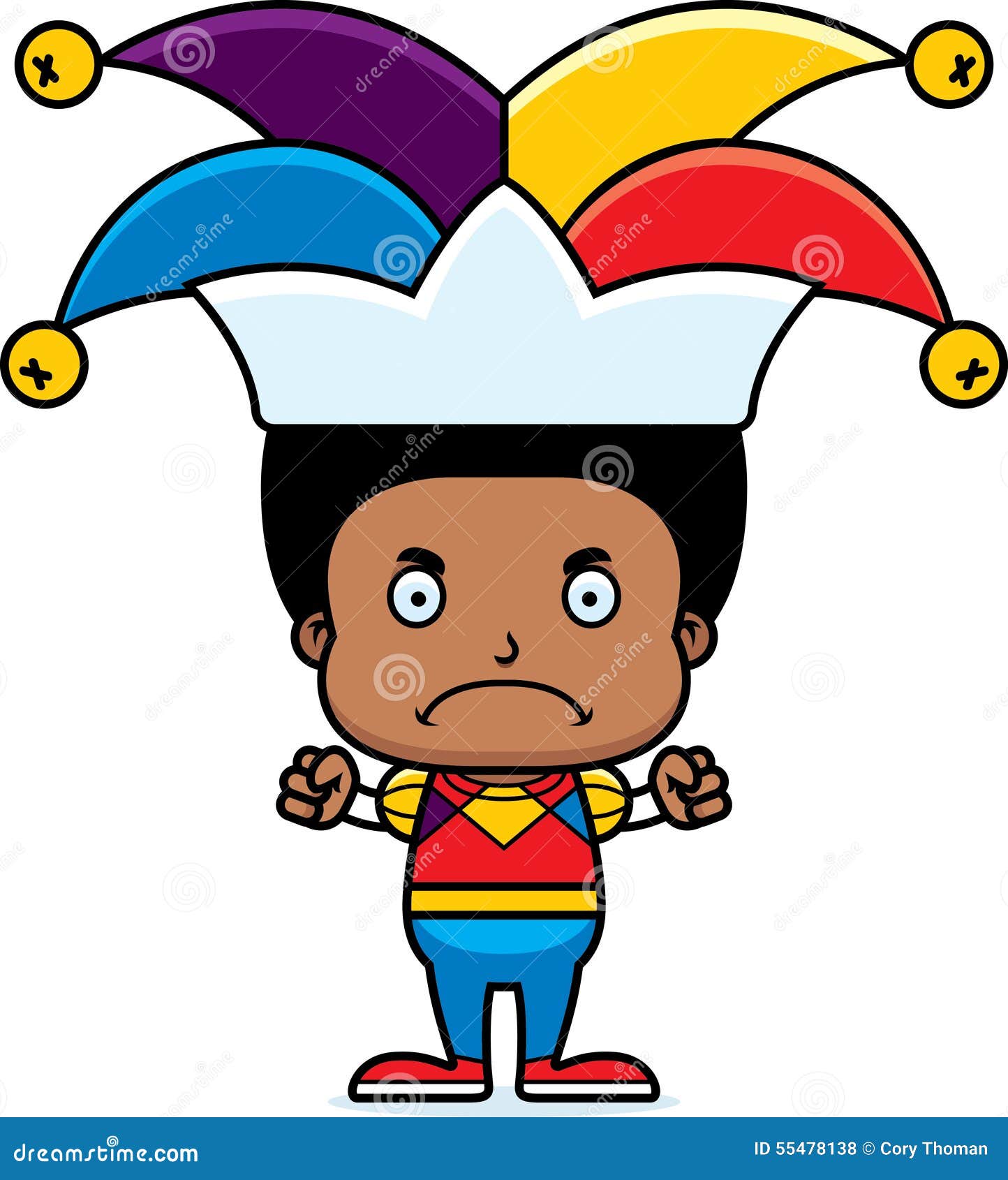 Cartoon Angry Jester Boy stock vector. Illustration of cartoon - 55478138