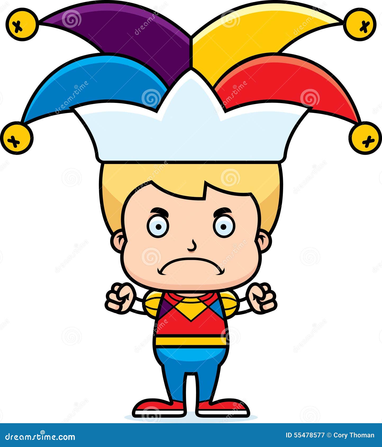 Cartoon Angry Jester Boy stock vector. Illustration of jester - 55478577