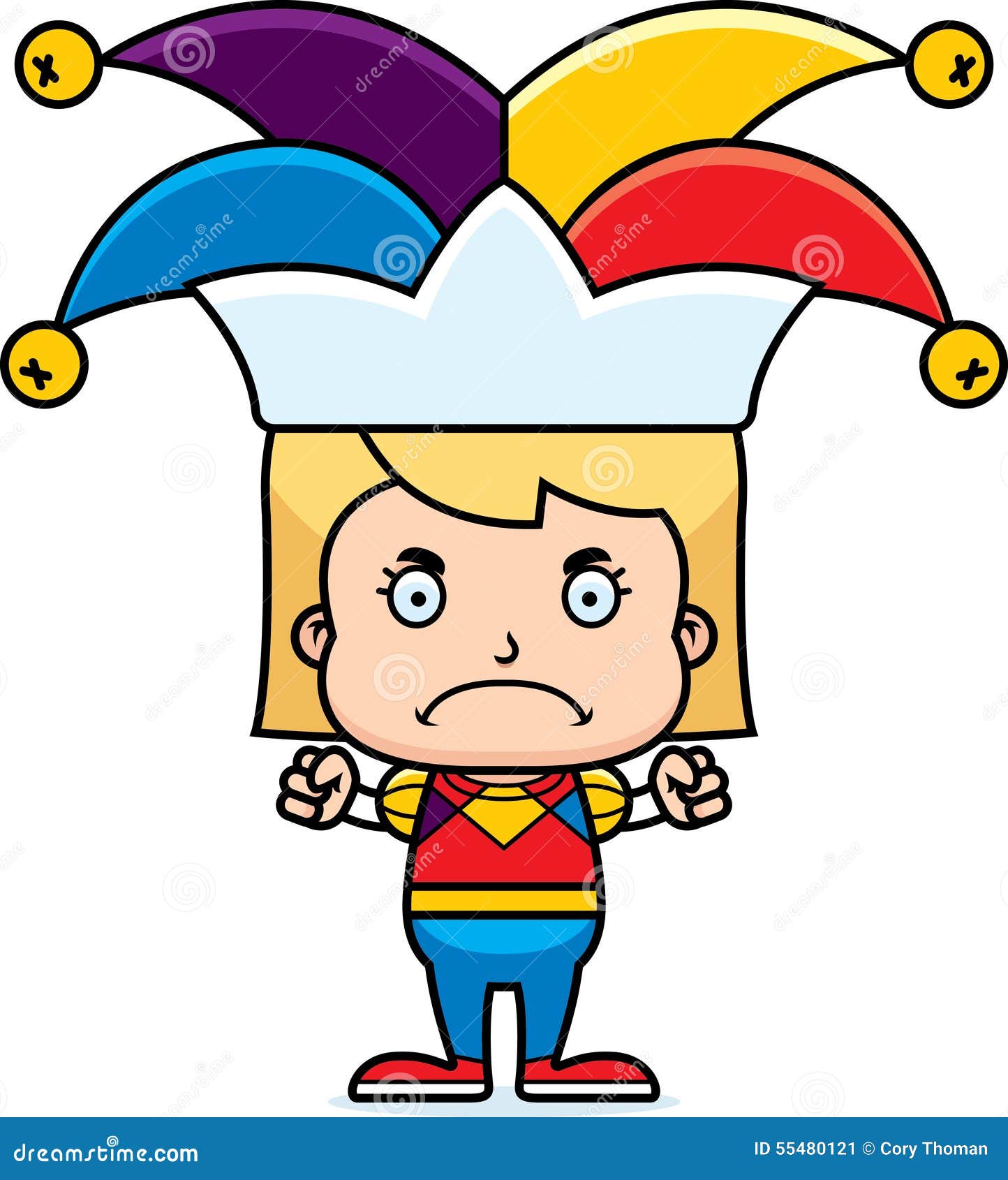 Cartoon Angry Jester Girl stock vector. Illustration of frown - 55480121