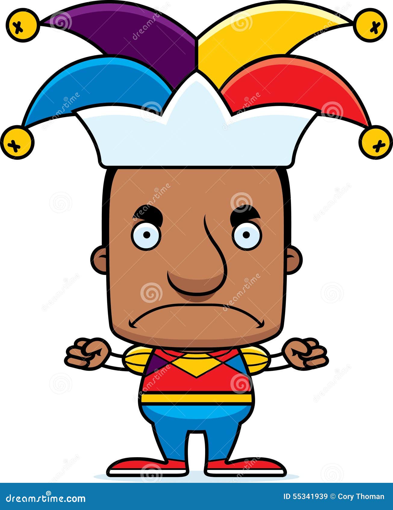 Cartoon Angry Jester Man stock vector. Illustration of vector - 55341939