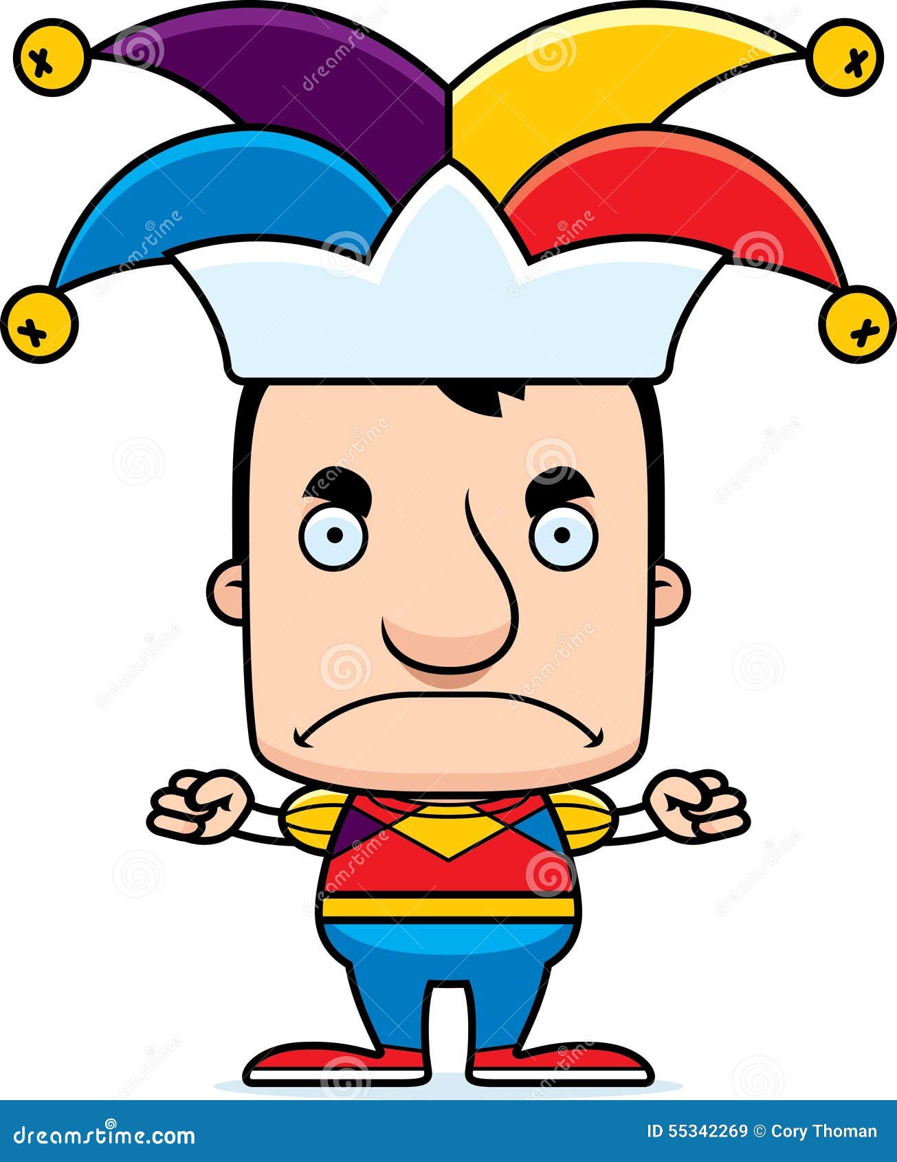 Cartoon Angry Jester Man stock vector. Illustration of fool - 55342269