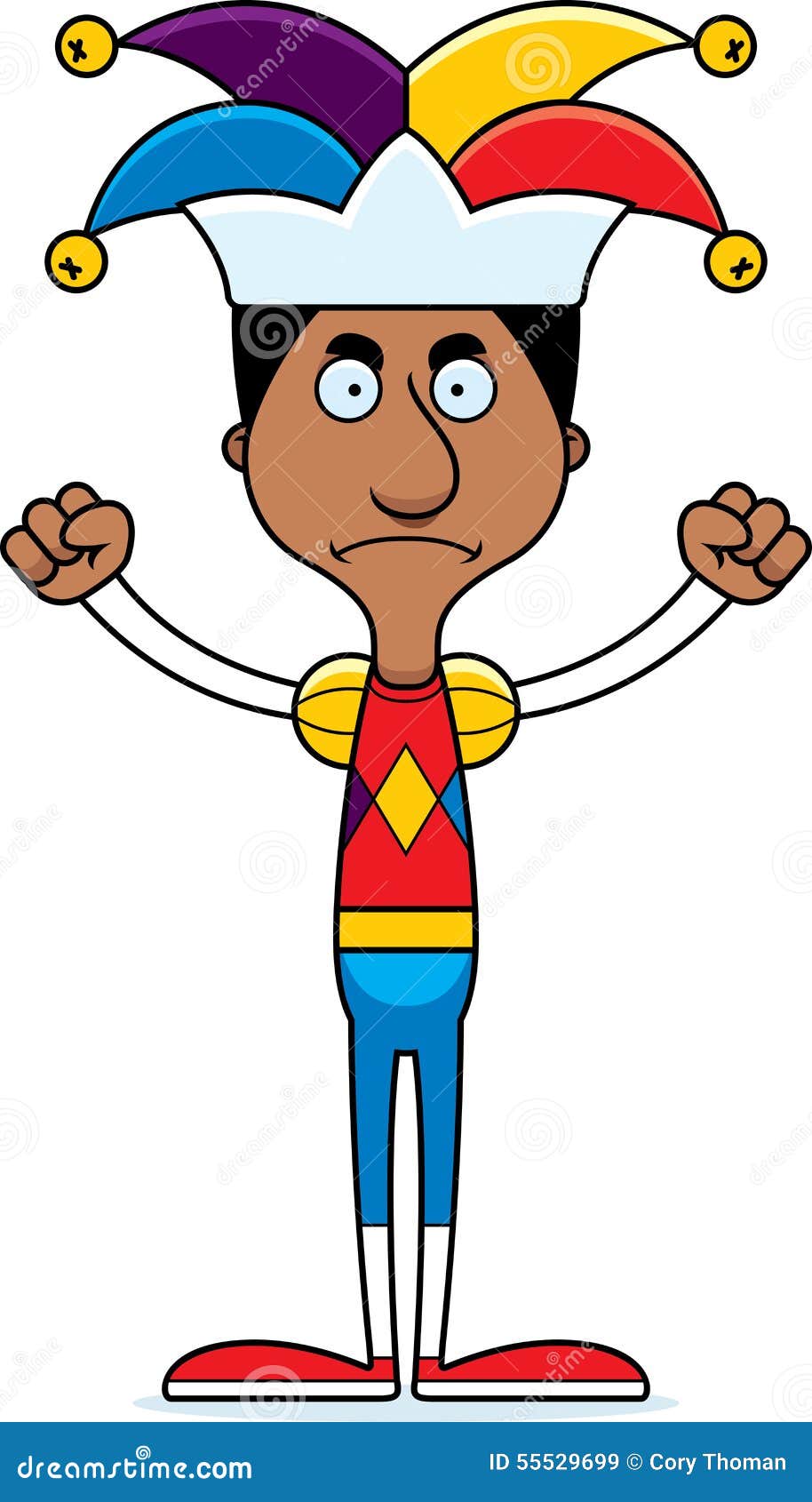 Cartoon Angry Jester Man stock vector. Illustration of joker - 55529699