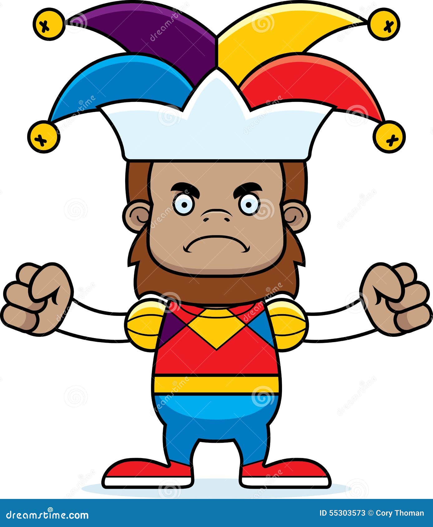 Cartoon Angry Jester Sasquatch Stock Vector - Illustration of graphic ...