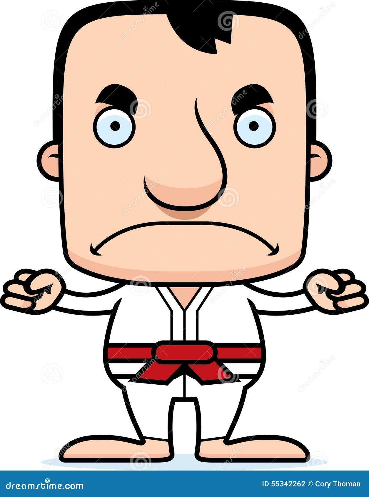 Cartoon Angry Karate Man stock vector. Illustration of graphic - 55342262