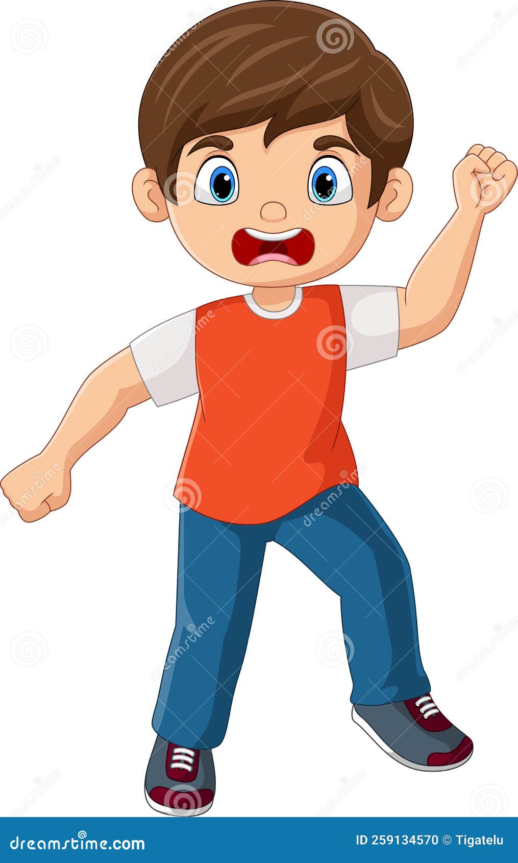 Cartoon Angry Little Boy Expression Stock Vector - Illustration of ...