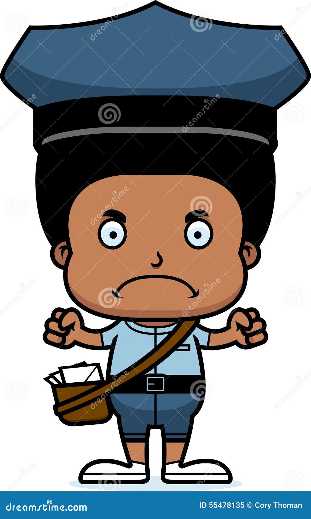 Cartoon Angry Mail Carrier Boy Stock Vector - Illustration of worker ...