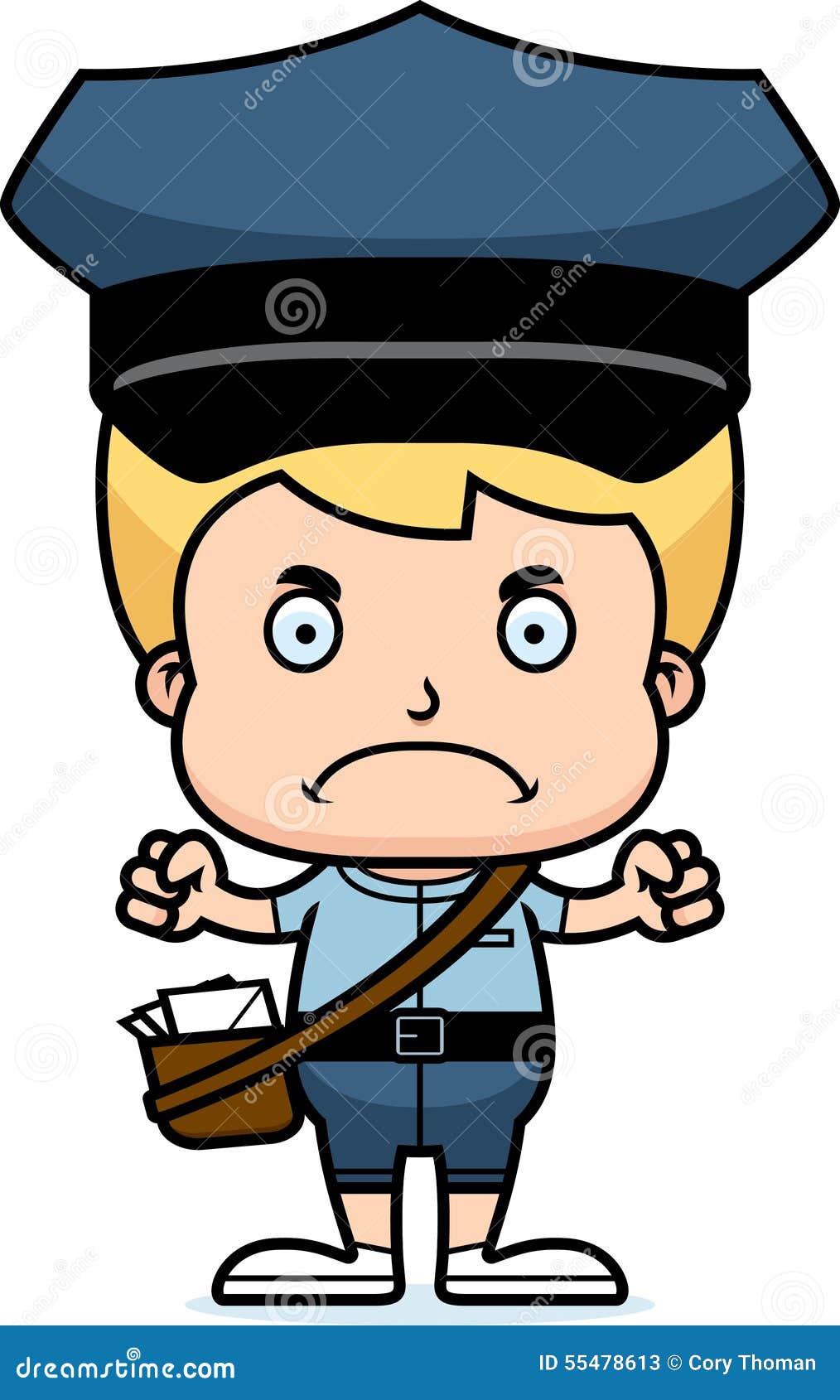 Cartoon Angry Mail Carrier Boy Stock Vector - Illustration of angry ...