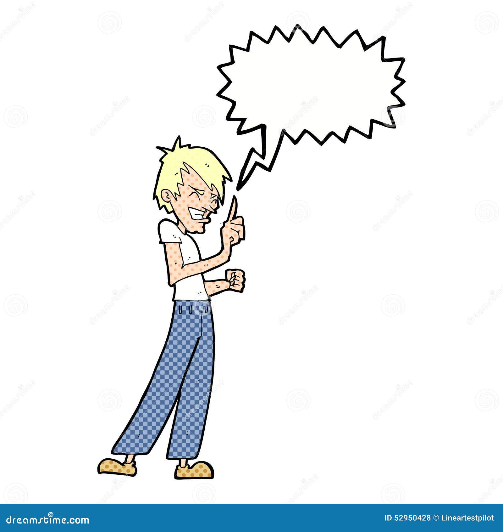 Cartoon Angry Man Arguing with Speech Bubble Stock Illustration ...
