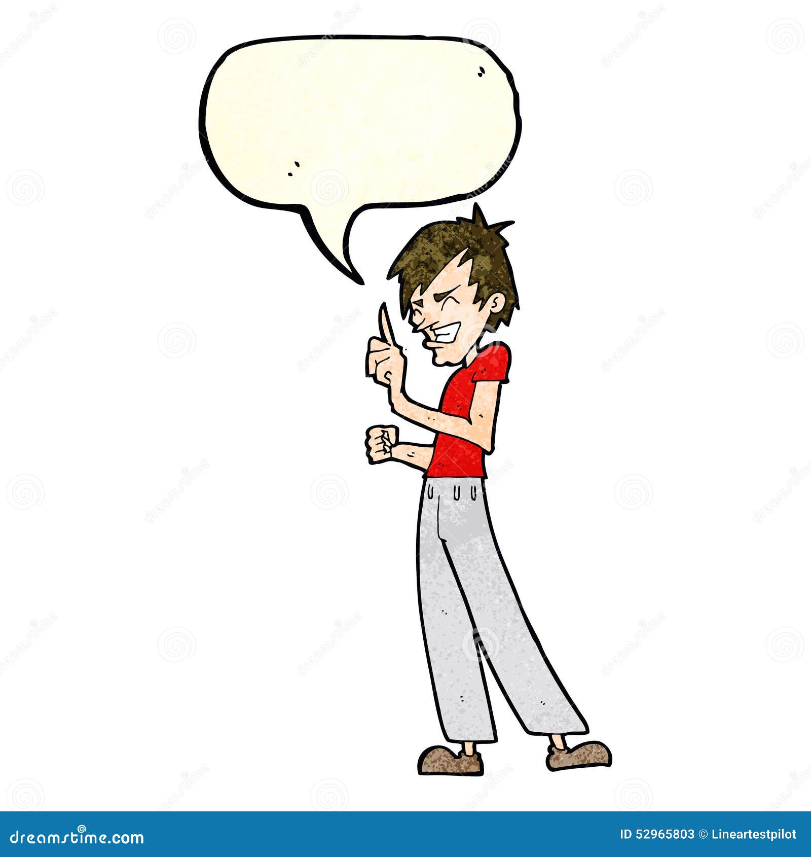 Cartoon Angry Man Arguing with Speech Bubble Stock Illustration ...