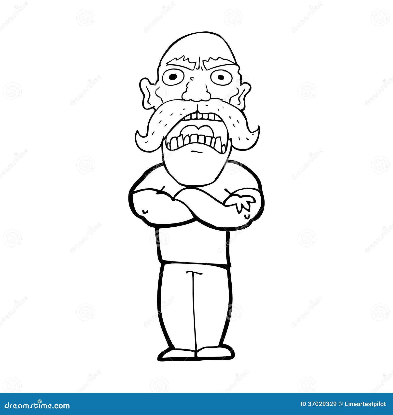 Cartoon angry man stock illustration. Illustration of drawing - 37029329