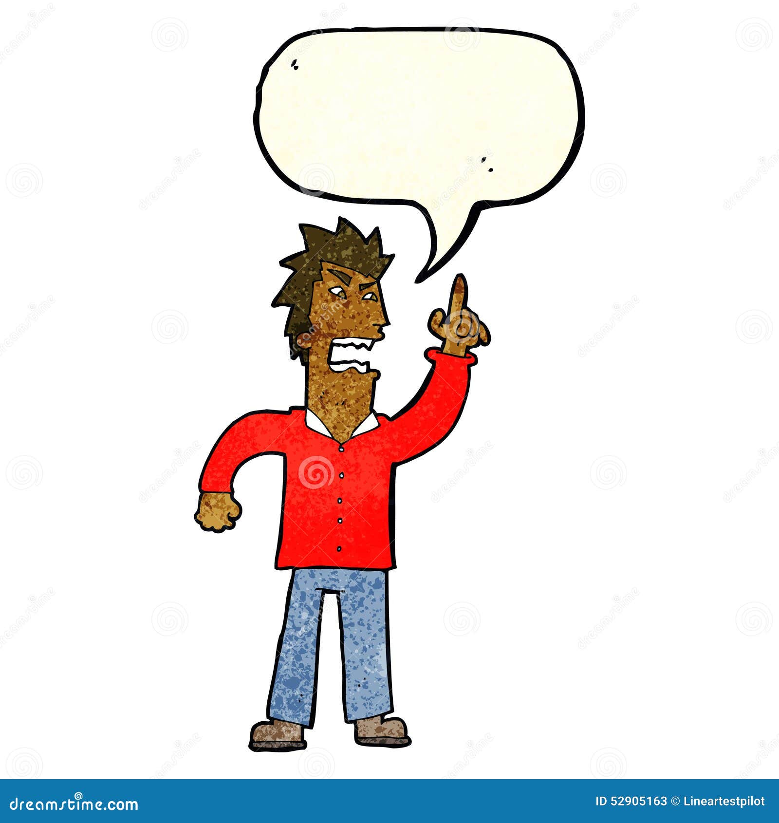 Cartoon Angry Man Making Point with Speech Bubble Stock Illustration ...